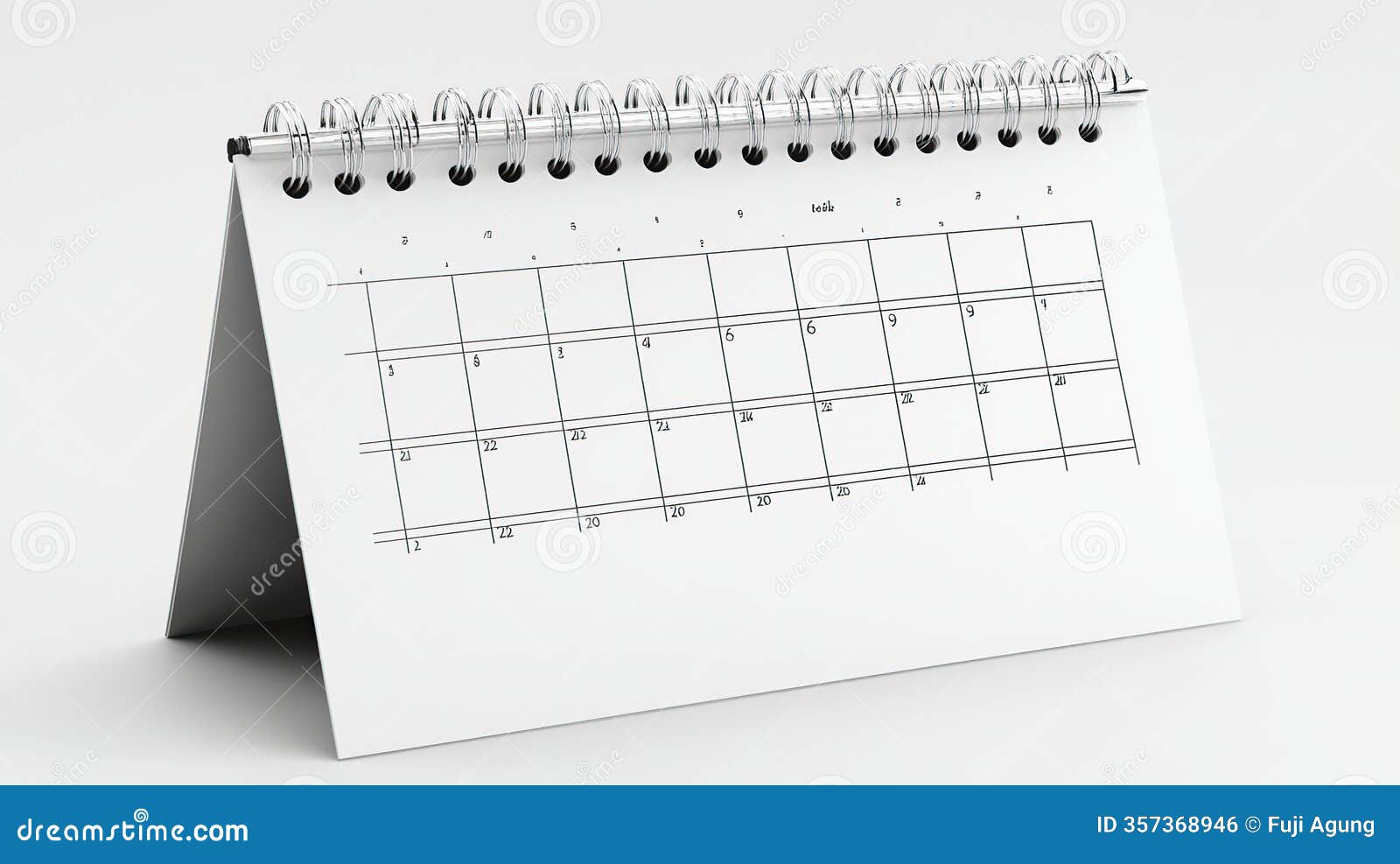 Blank White Desktop Calendar on White Background Stock Illustration ...