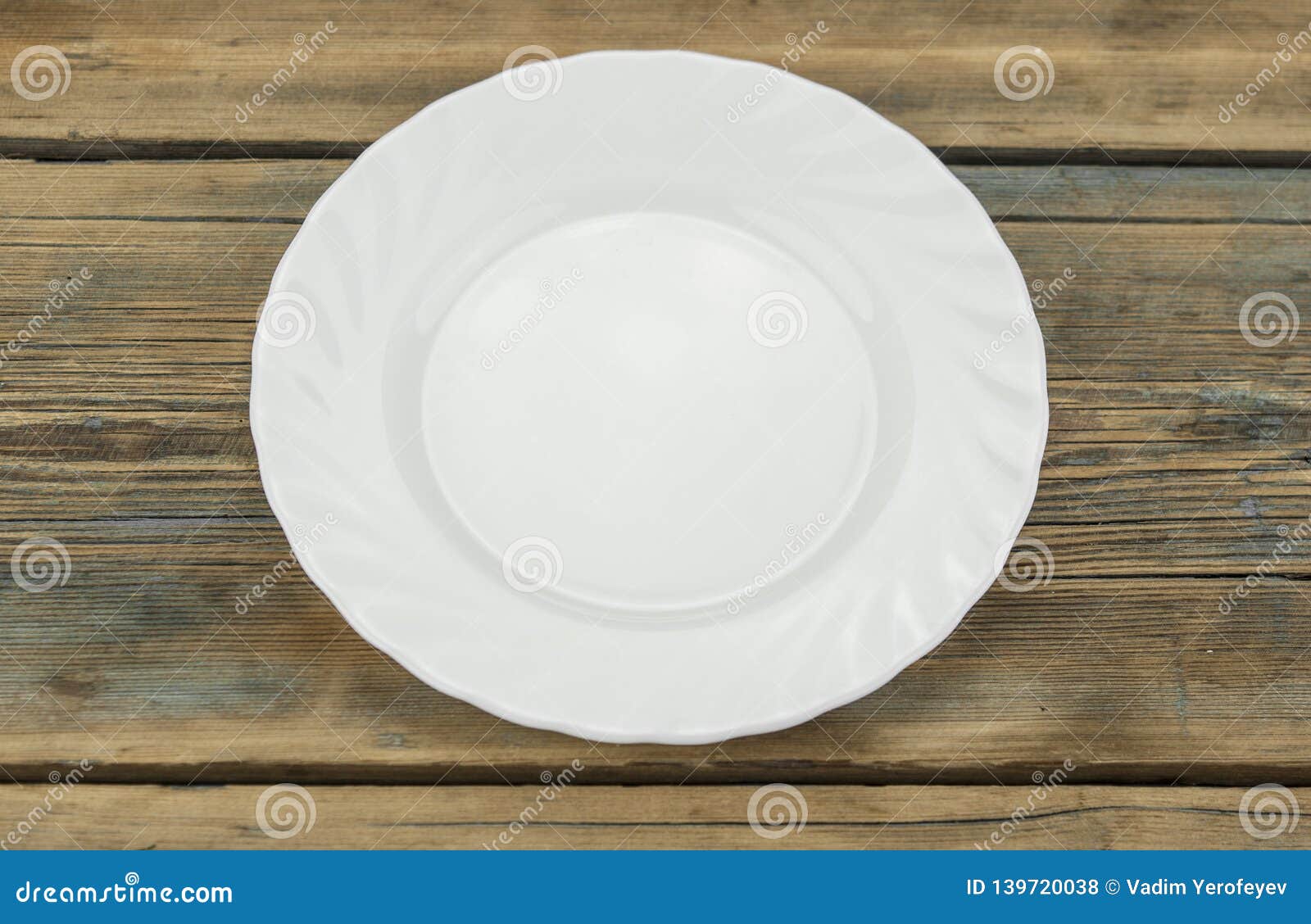 Blank White Dish on a Wood Background Stock Photo - Image of view ...