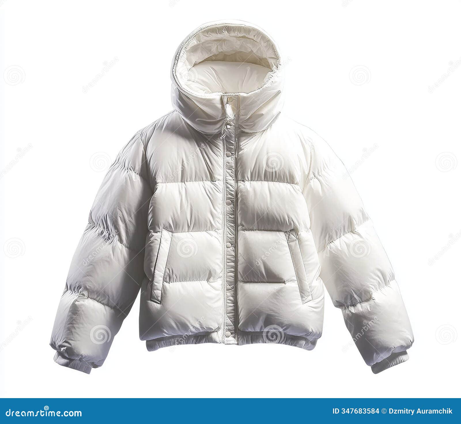 Blank White Down Jacket Mockup for Stock Apparel Coat Image. Stock ...