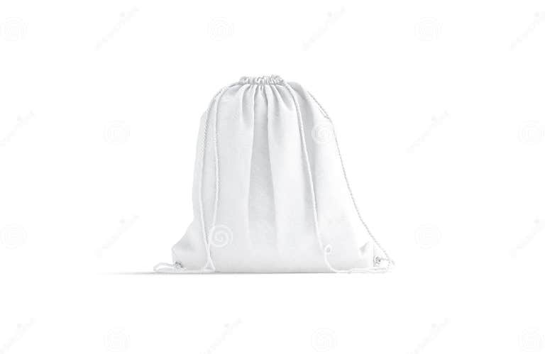 Blank White Drawstring Backpack Mock Up, Front View Stock Illustration ...