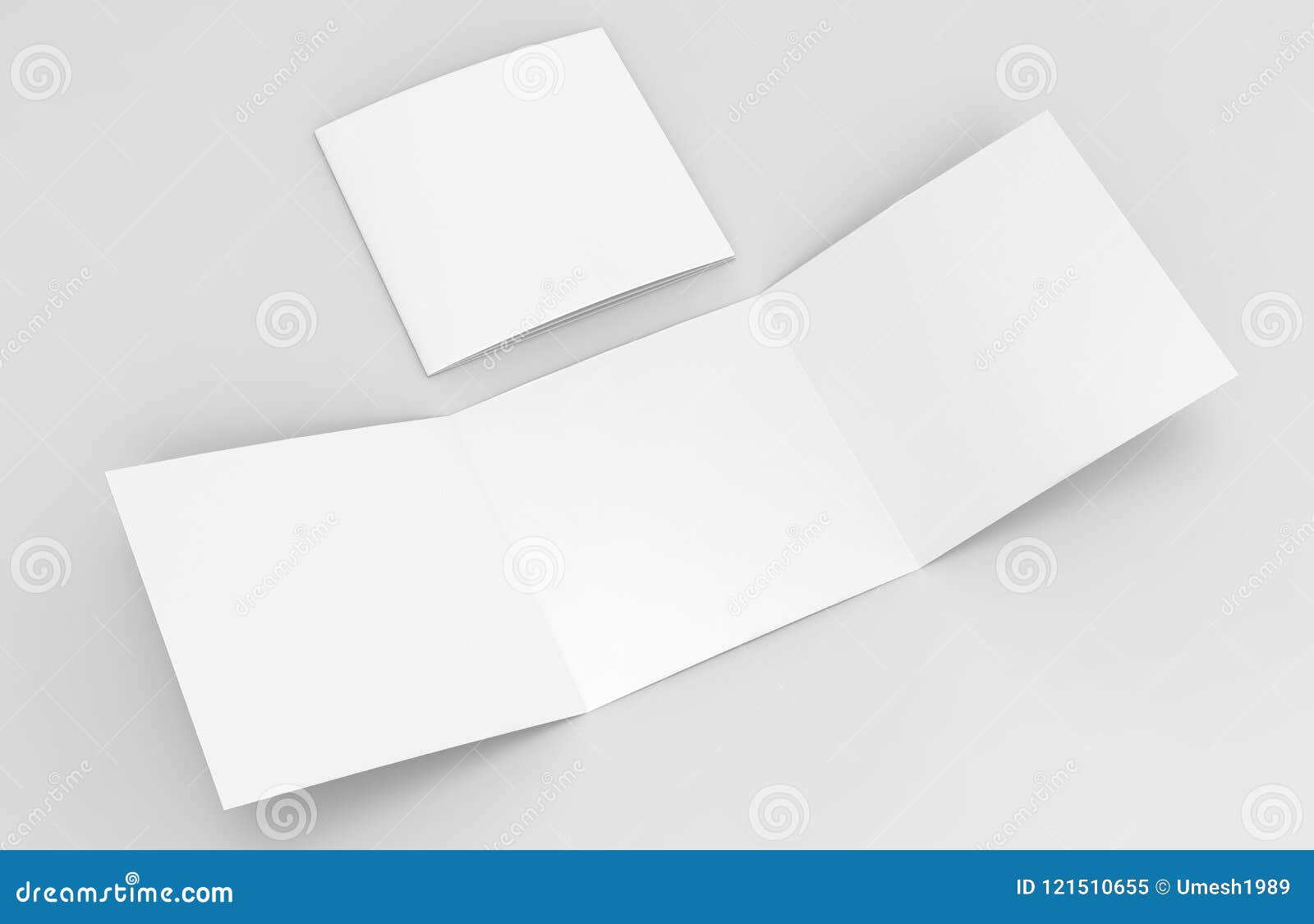 Blank White Empty Square Tri Fold Catalogs Brochure Flyer, with ...