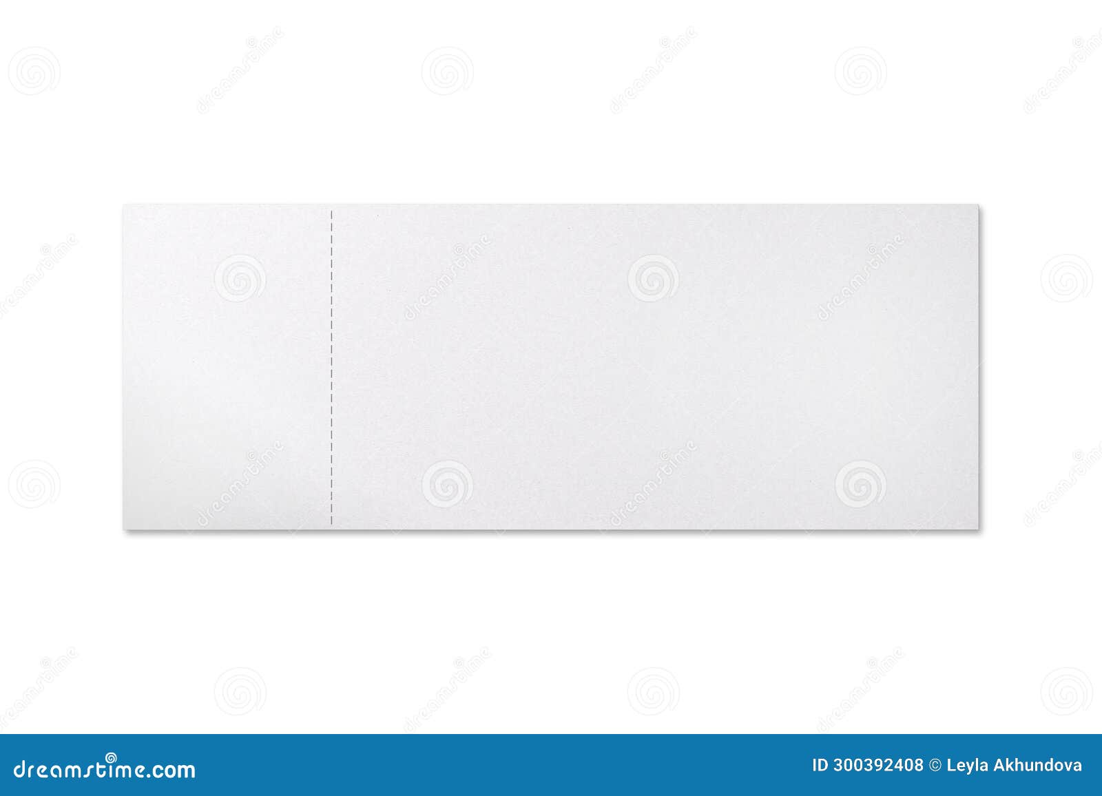 Blank White Event Ticket Mockup Isolated. Stock Illustration ...