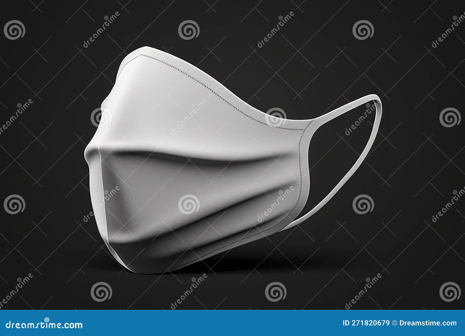 Blank White Face Mask Isolated on a Black Background Stock Illustration ...
