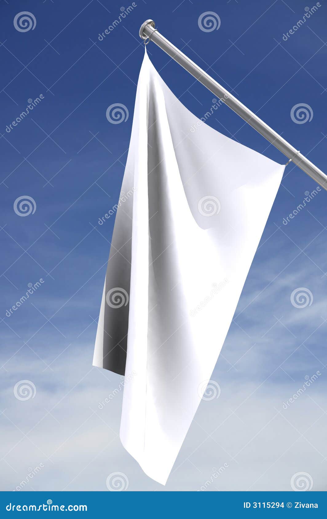 Blank White Flag On Pole Royalty-Free Stock Image | CartoonDealer.com ...