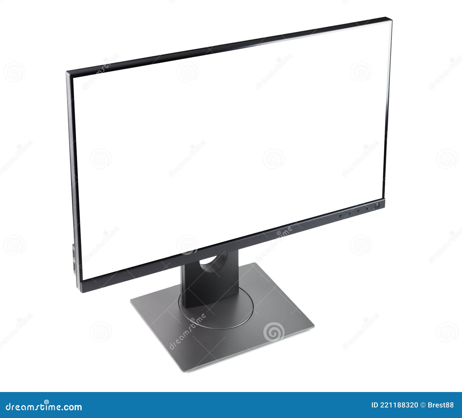 Blank White Flat Screen TV Computer Monitor Isolated on White ...