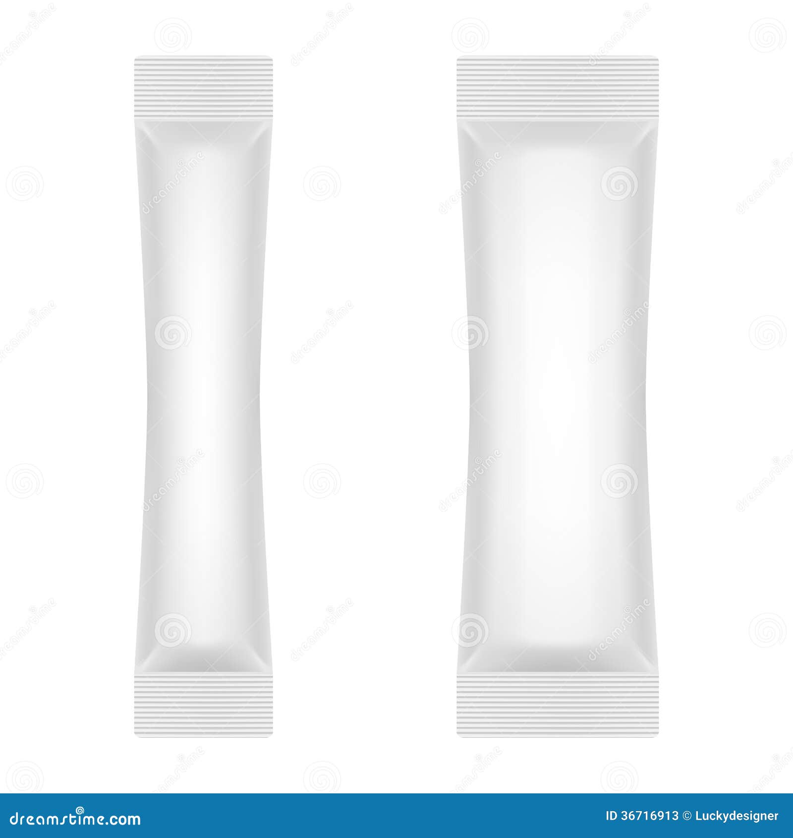 Blank White Foil Sachet for Sugar, Coffee, Salt, Pepper or Sweets Stock ...