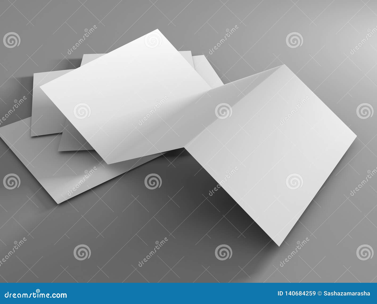 Blank White Folder Brochure Template Mockup Stock Illustration ...