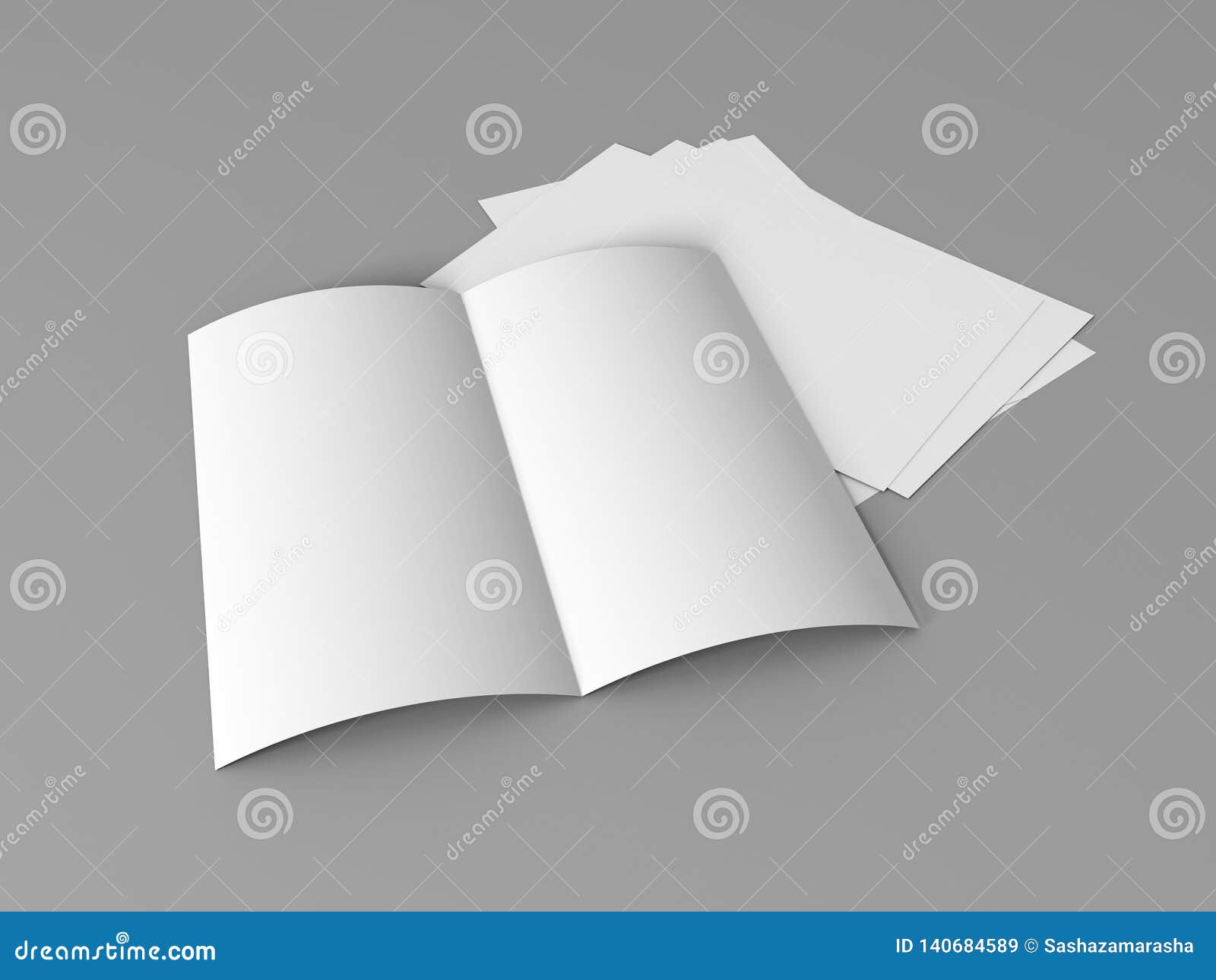 Blank White Folder Brochure Template Mockup Stock Illustration ...