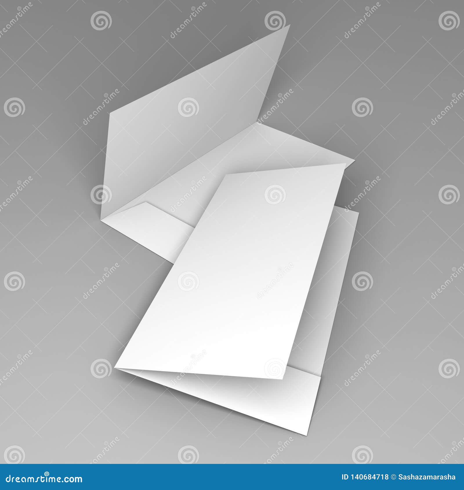 Blank White Folder Brochure Template Mockup Stock Illustration ...