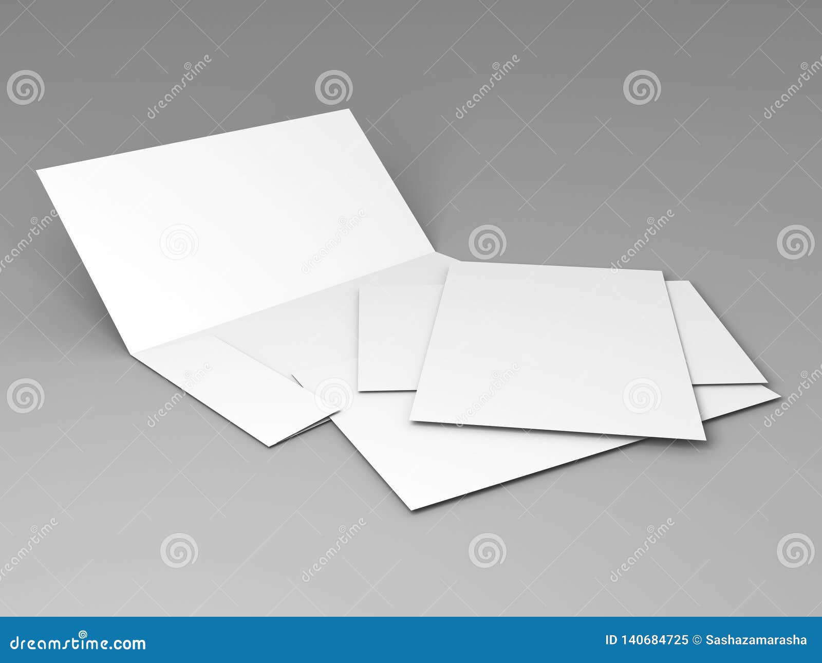 Blank White Folder Brochure Template Mockup Stock Illustration ...