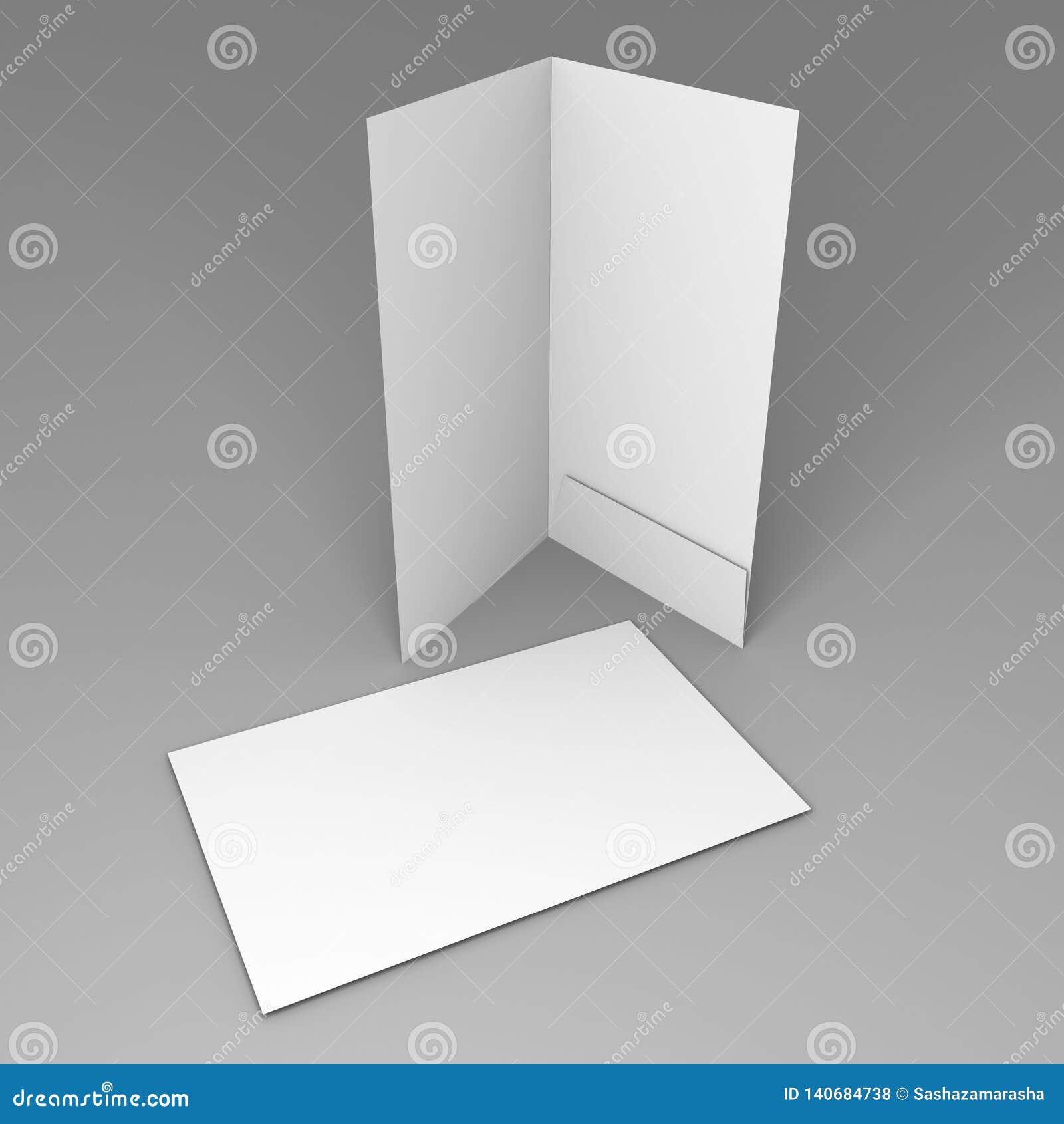 Blank White Folder Brochure Template Mockup Stock Illustration ...