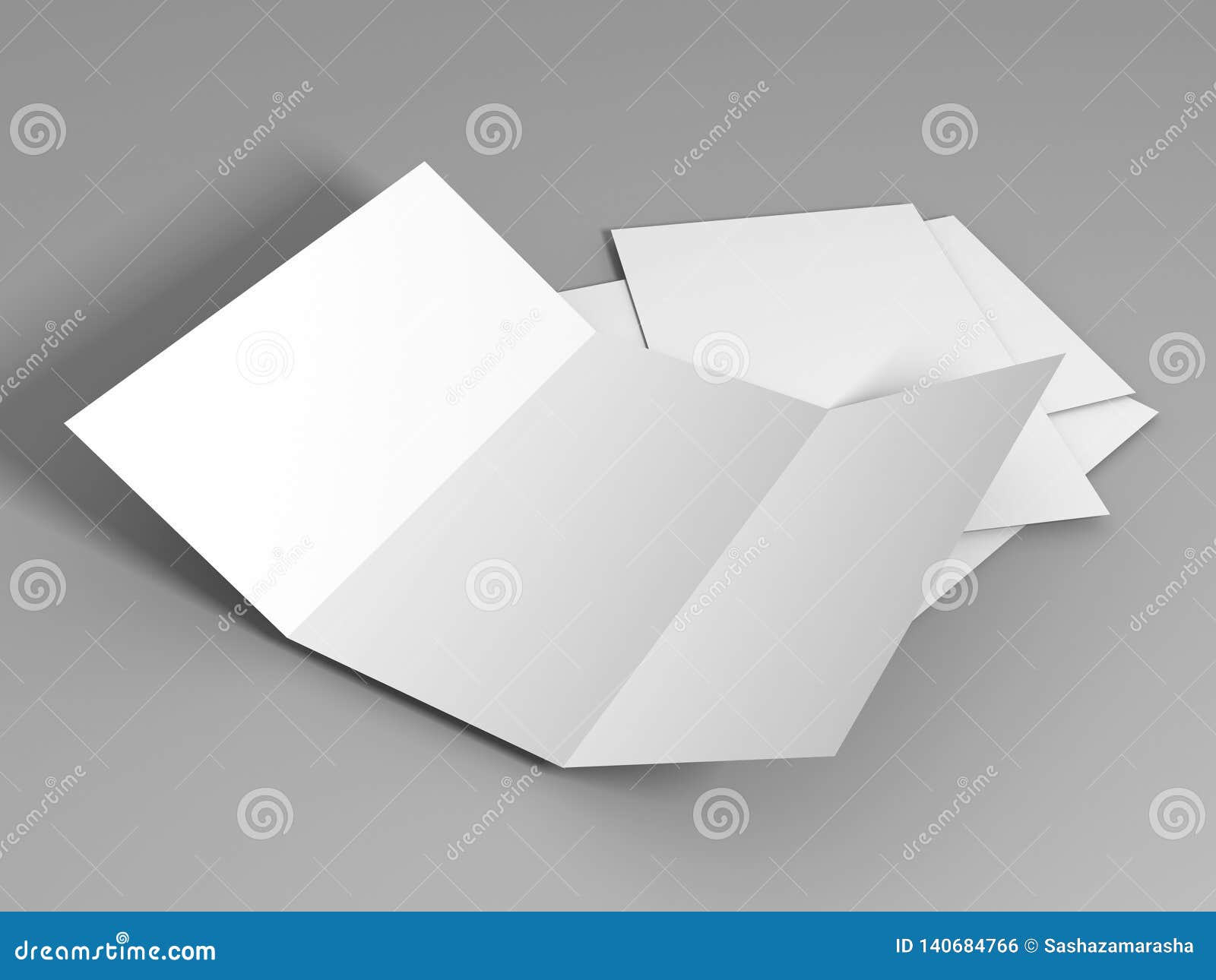 Blank White Folder Brochure Template Mockup Stock Illustration ...