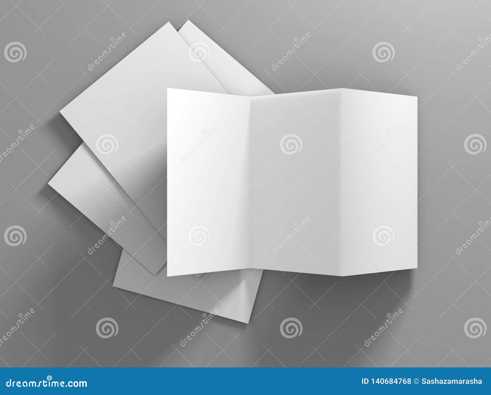 Blank White Folder Brochure Template Mockup Stock Illustration ...