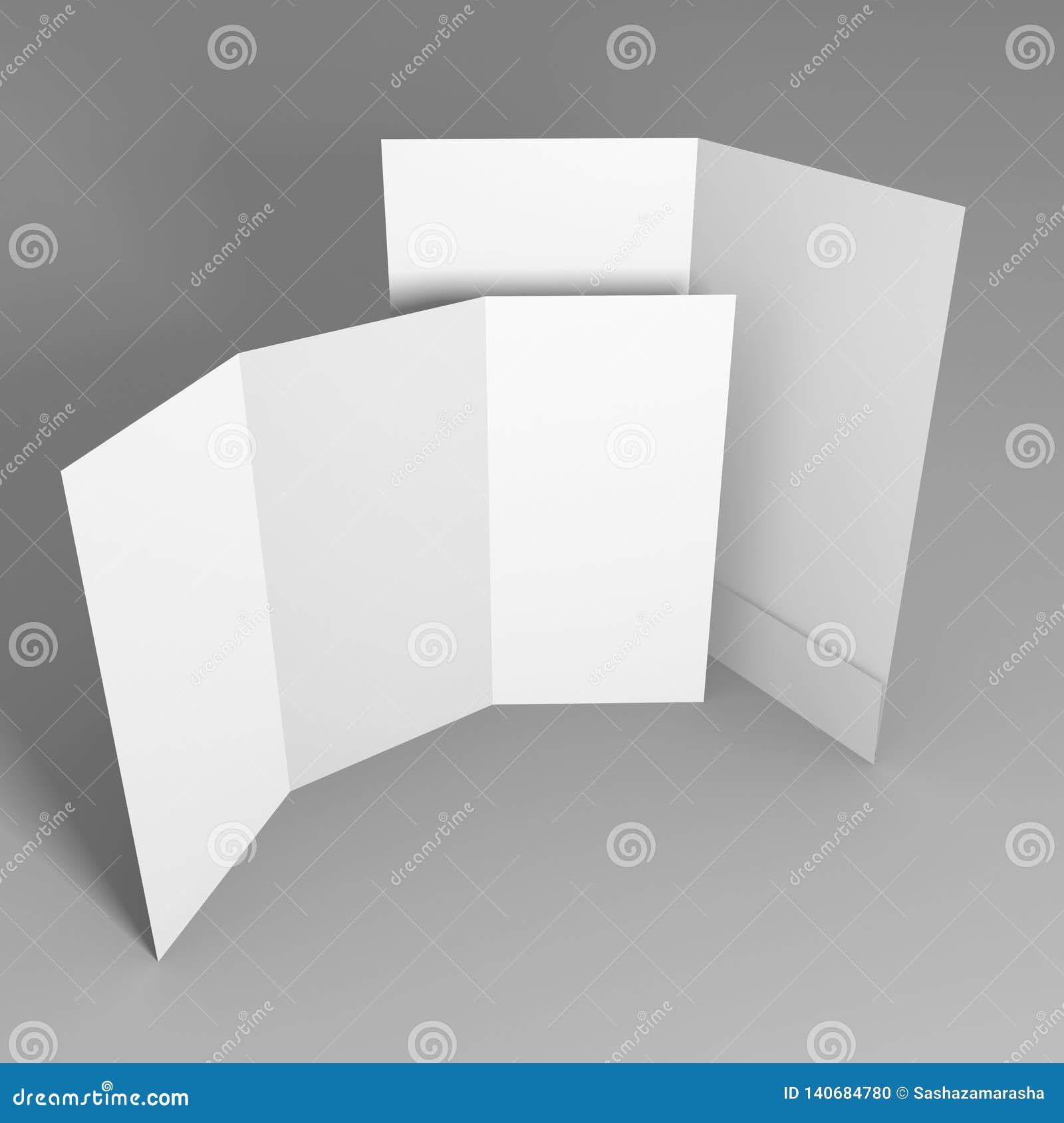 Blank White Folder Brochure Template Mockup Stock Illustration ...