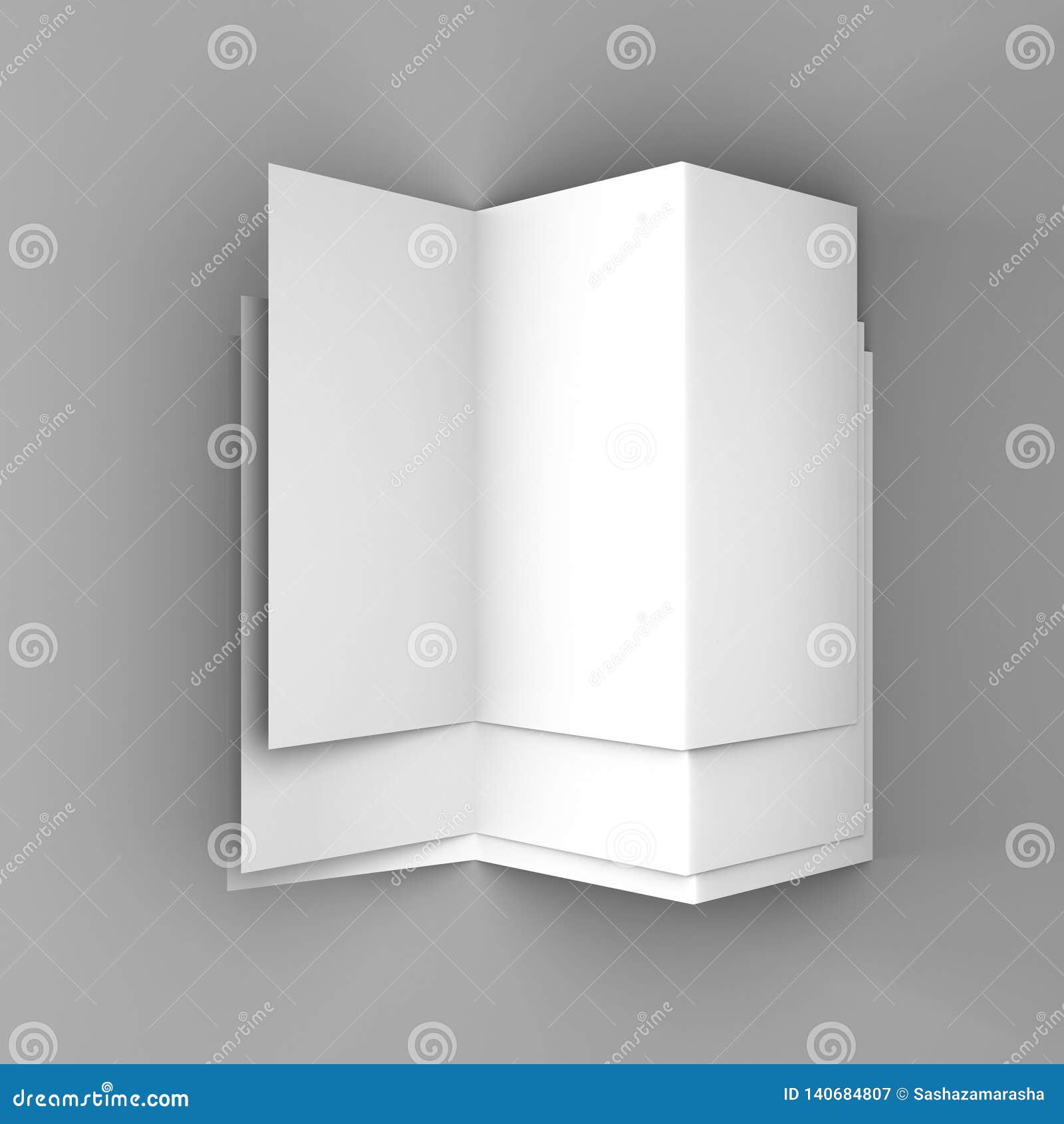 Blank White Folder Brochure Template Mockup Stock Illustration ...