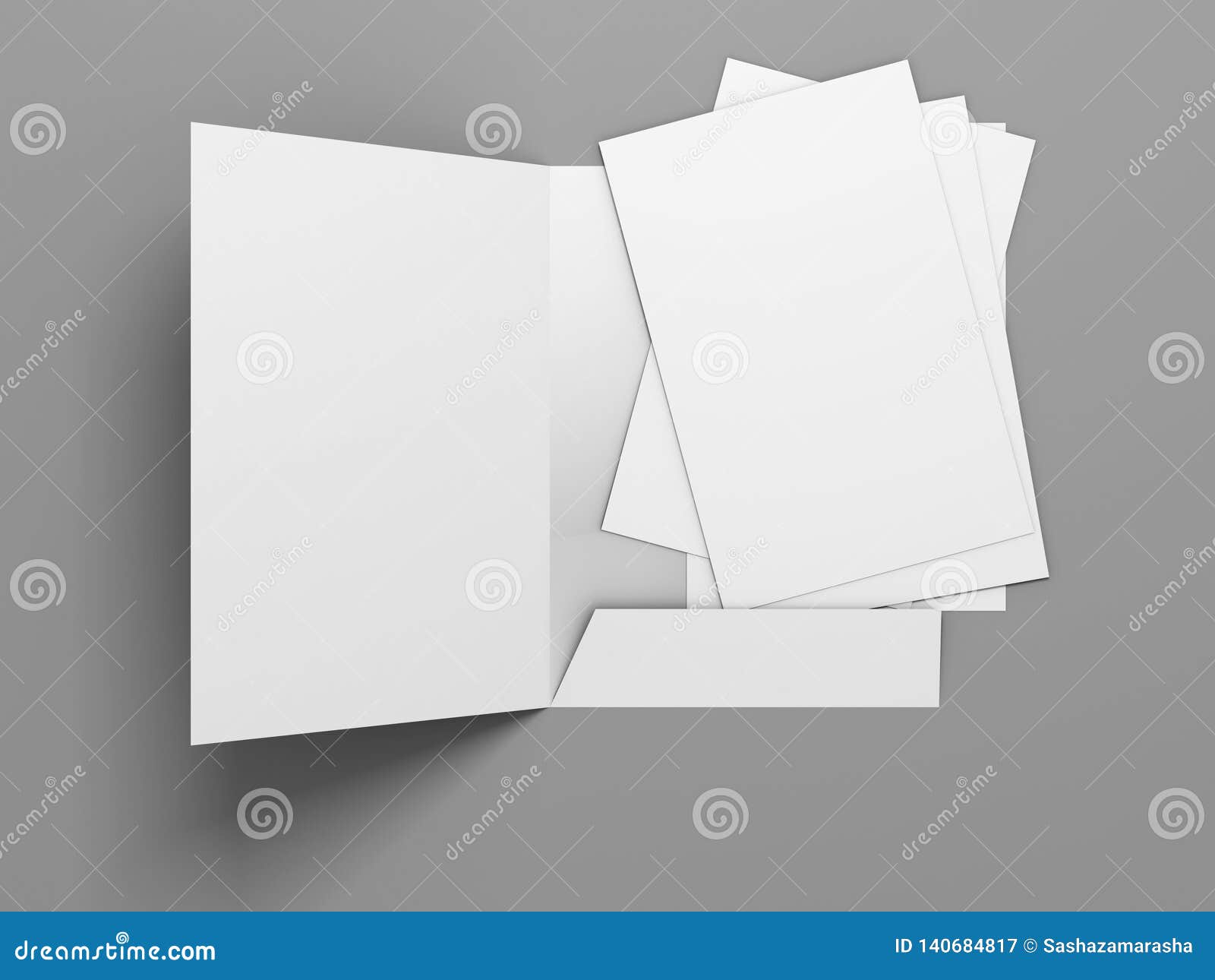 Blank White Folder Brochure Template Mockup Stock Illustration ...