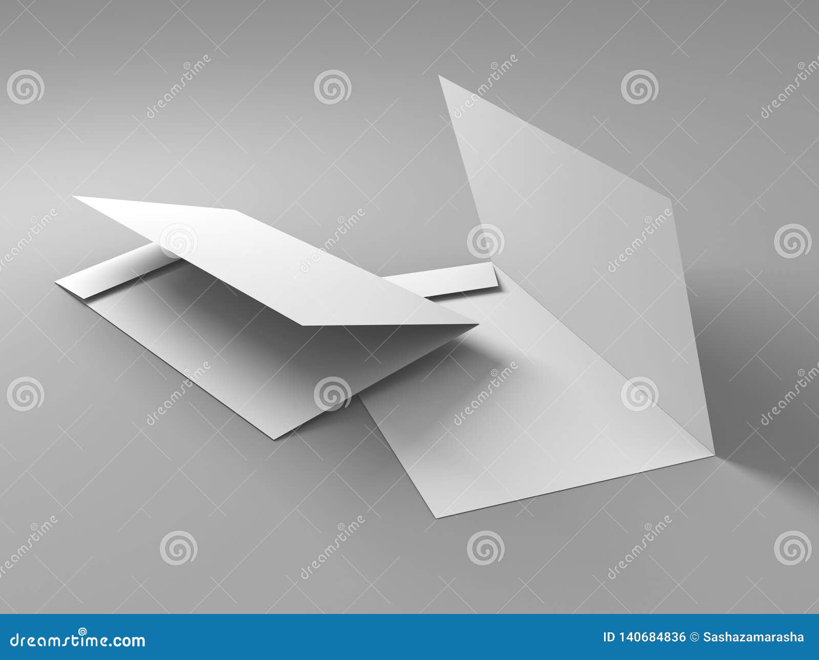 Blank White Folder Brochure Template Mockup Stock Illustration ...