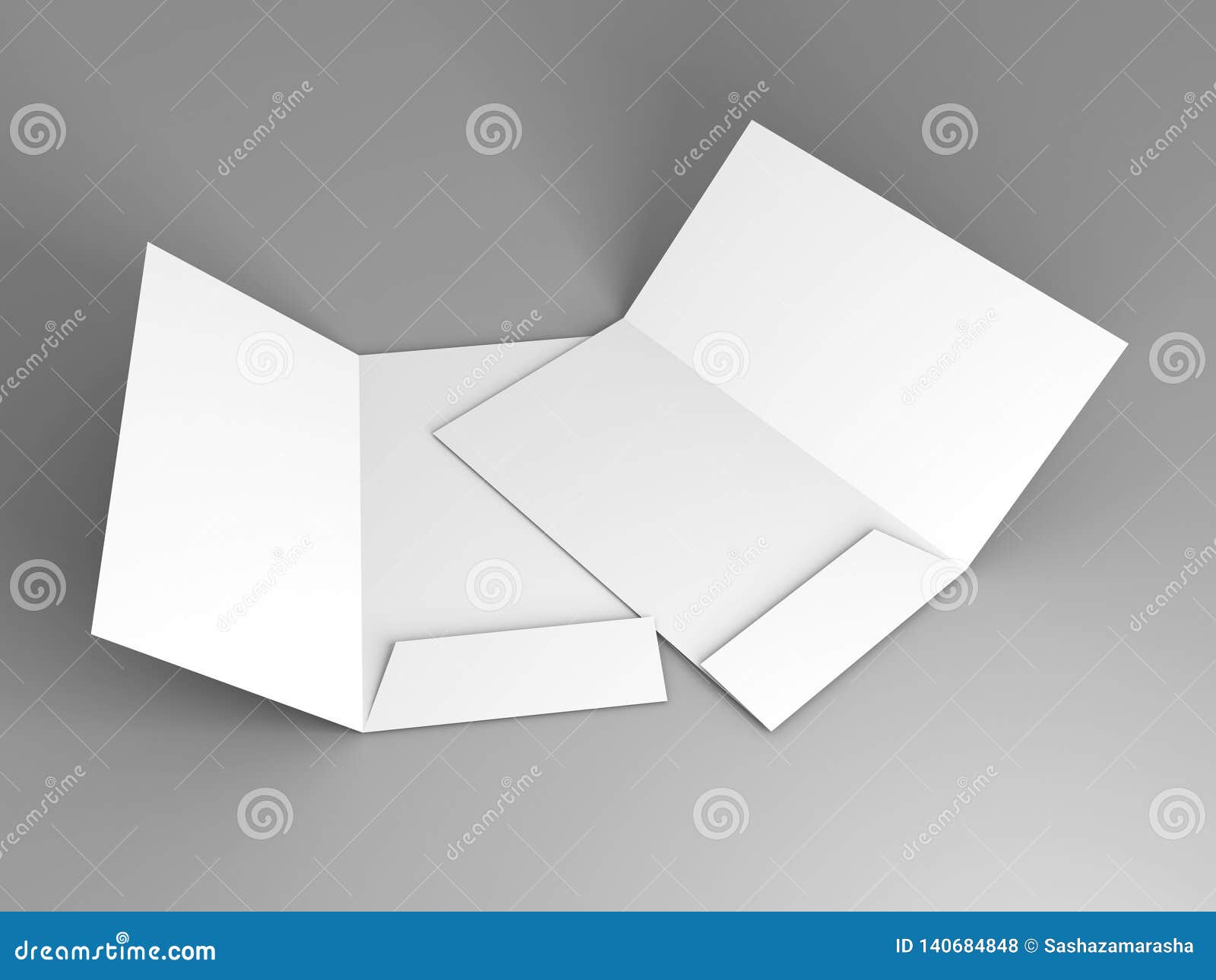 Blank White Folder Brochure Template Mockup Stock Illustration ...