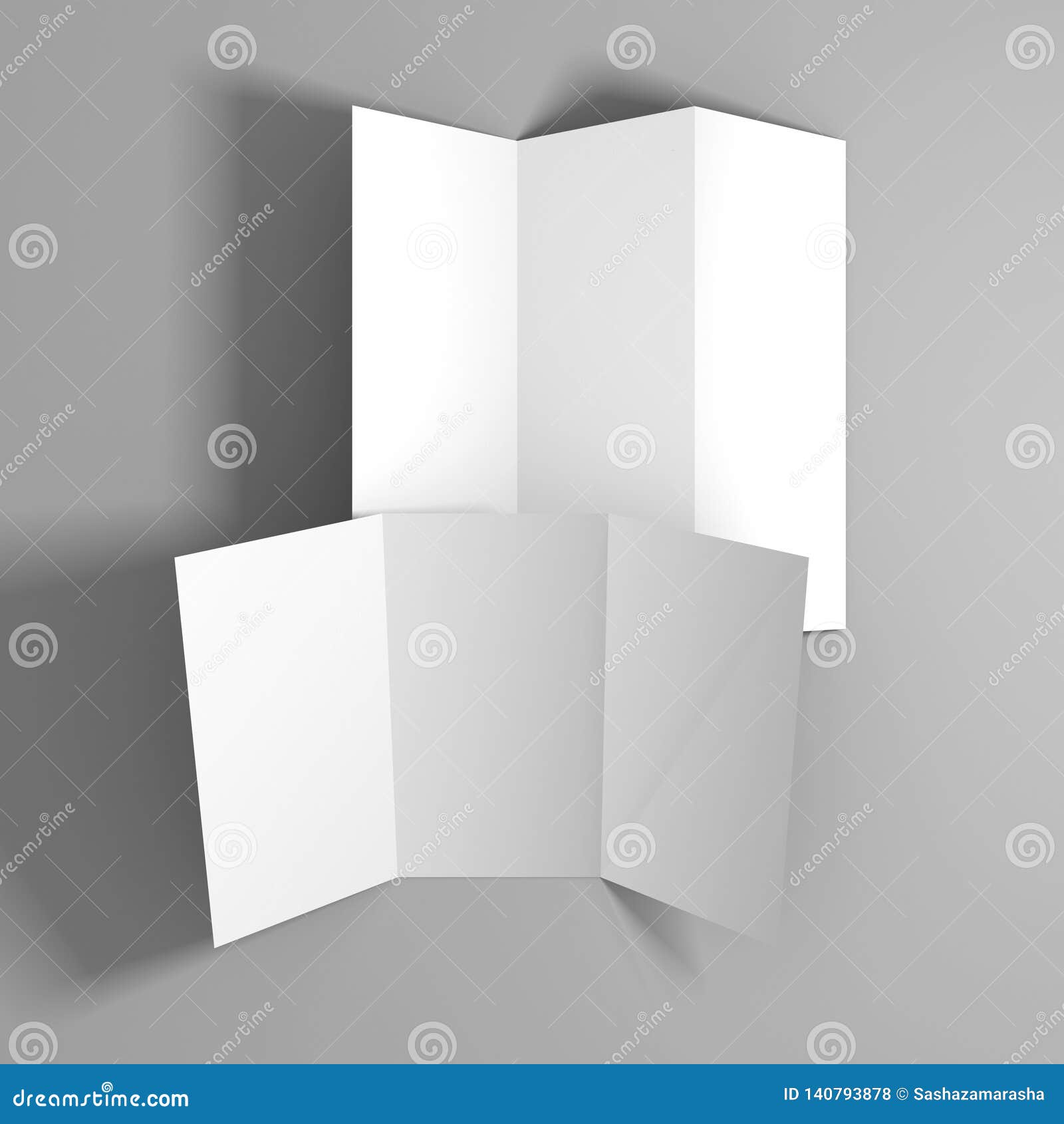 Blank White Folder Brochure Template Mockup Stock Illustration ...