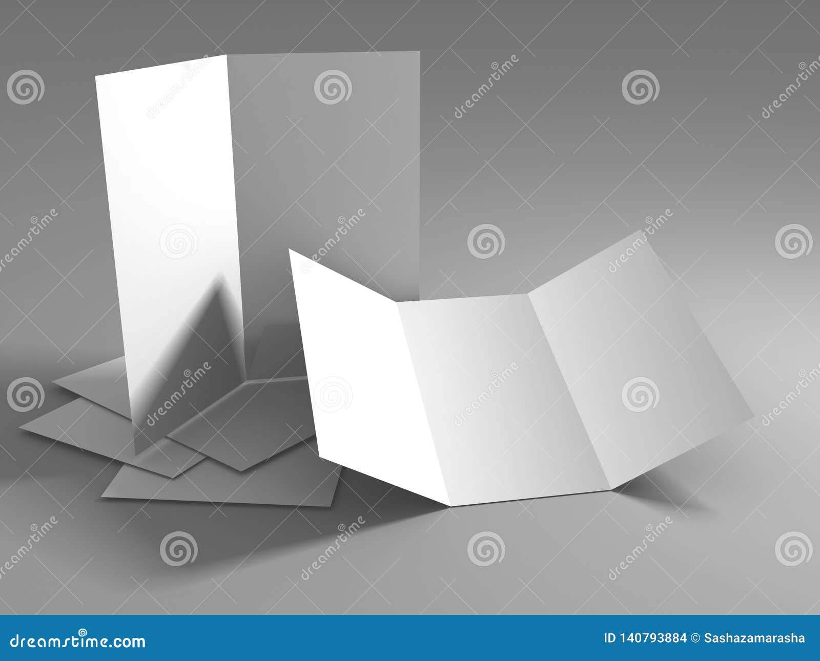 Blank White Folder Brochure Template Mockup Stock Illustration ...