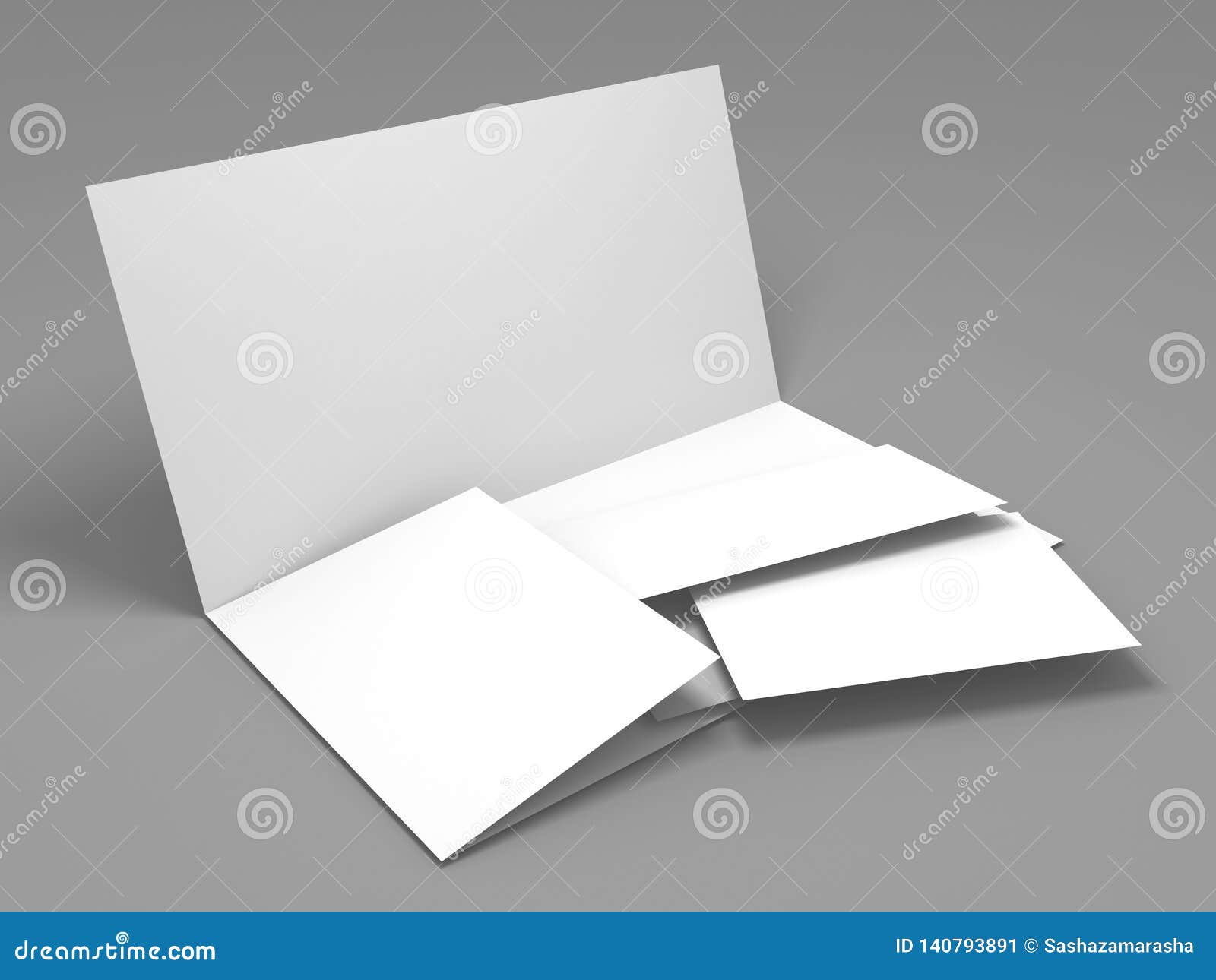 Blank White Folder Brochure Template Mockup Stock Illustration ...