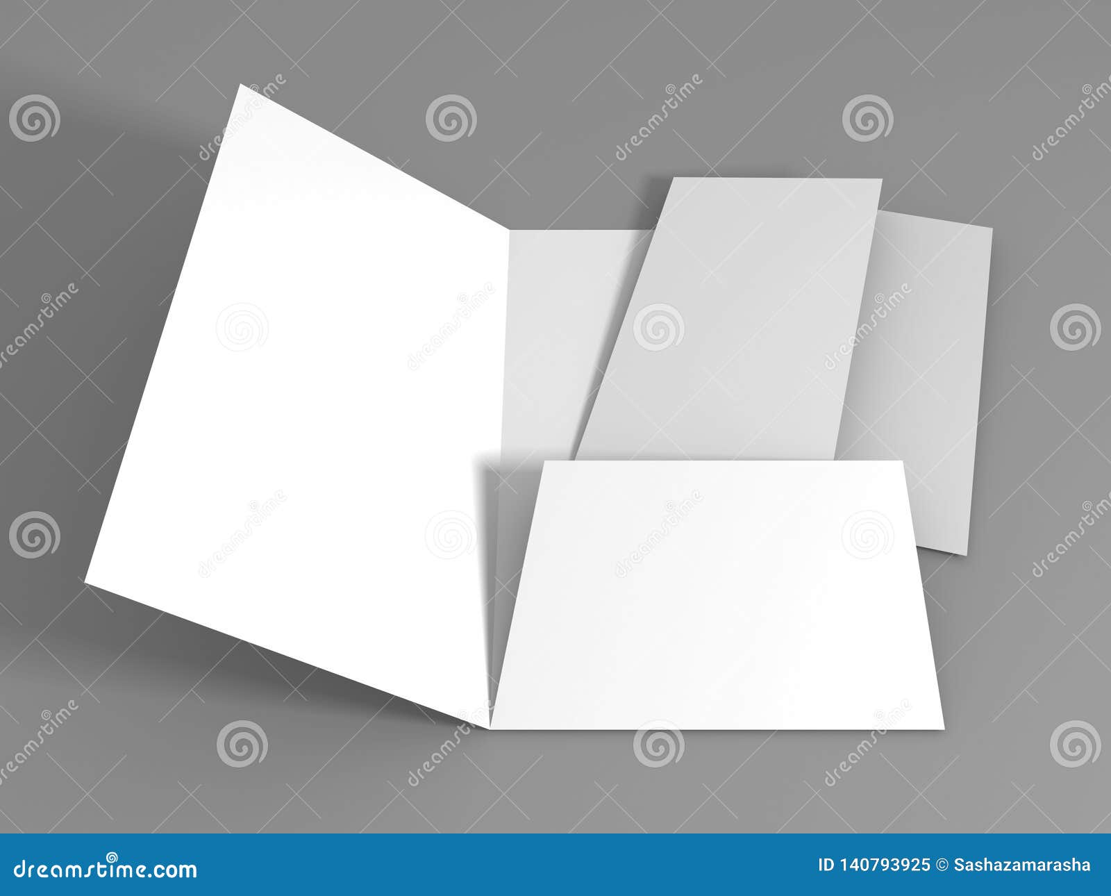 Blank White Folder Brochure Template Mockup Stock Illustration ...
