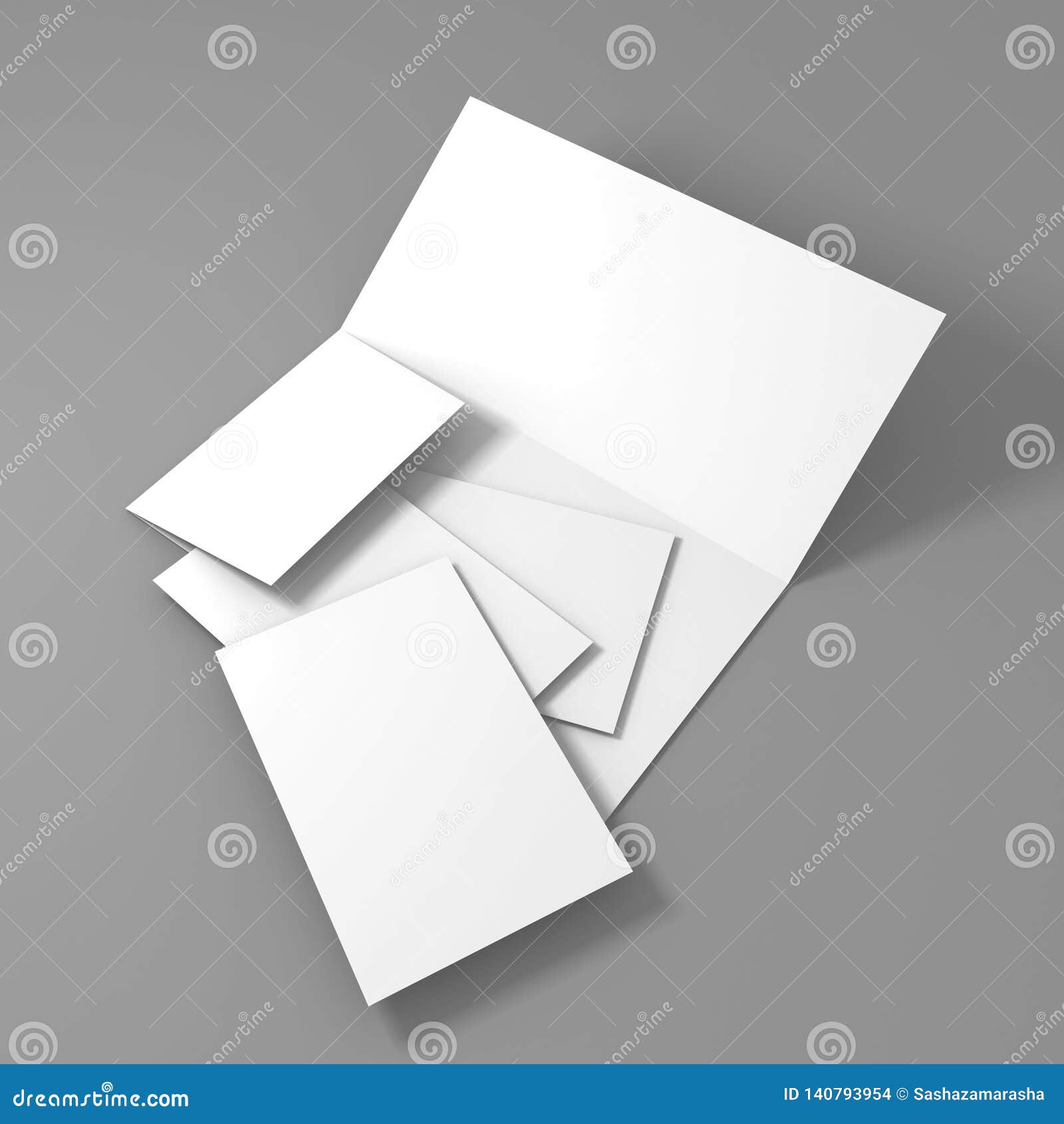 Blank White Folder Brochure Template Mockup Stock Illustration ...