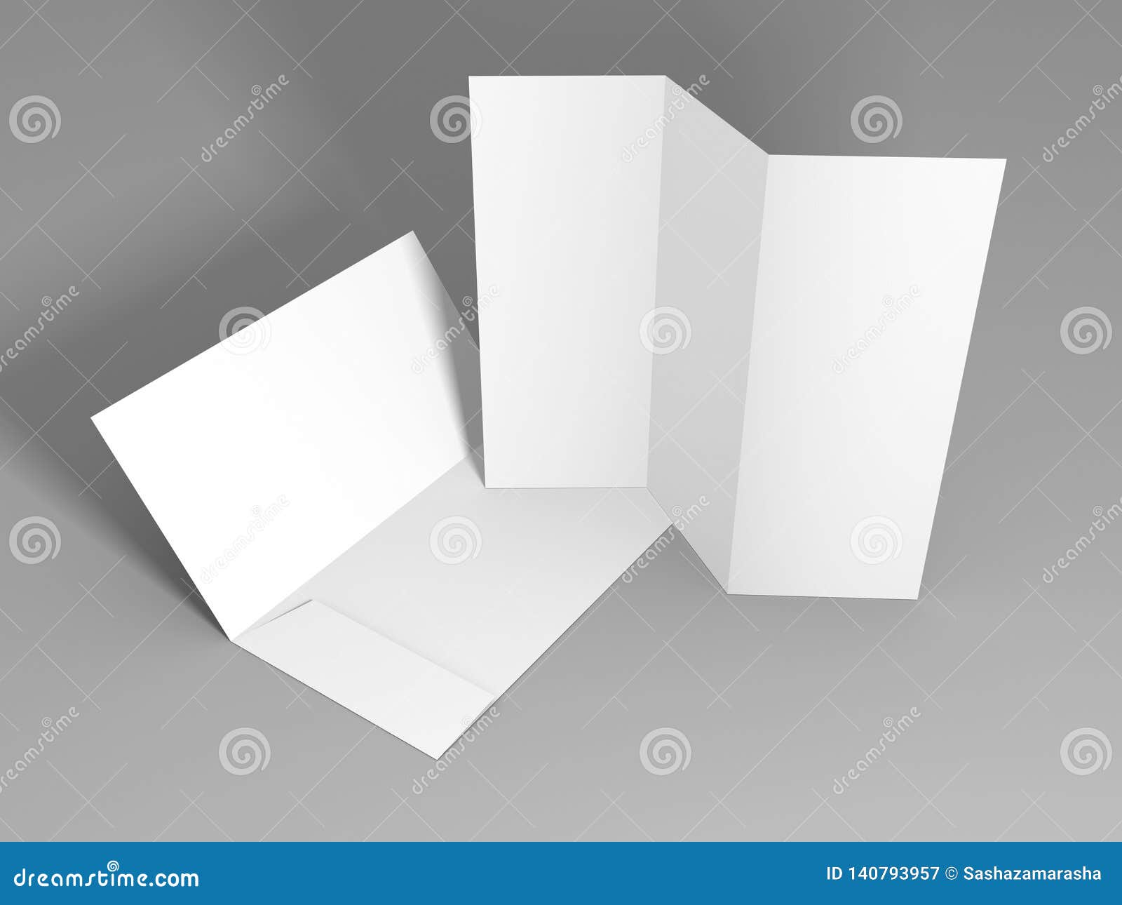 Blank White Folder Brochure Template Mockup Stock Illustration ...