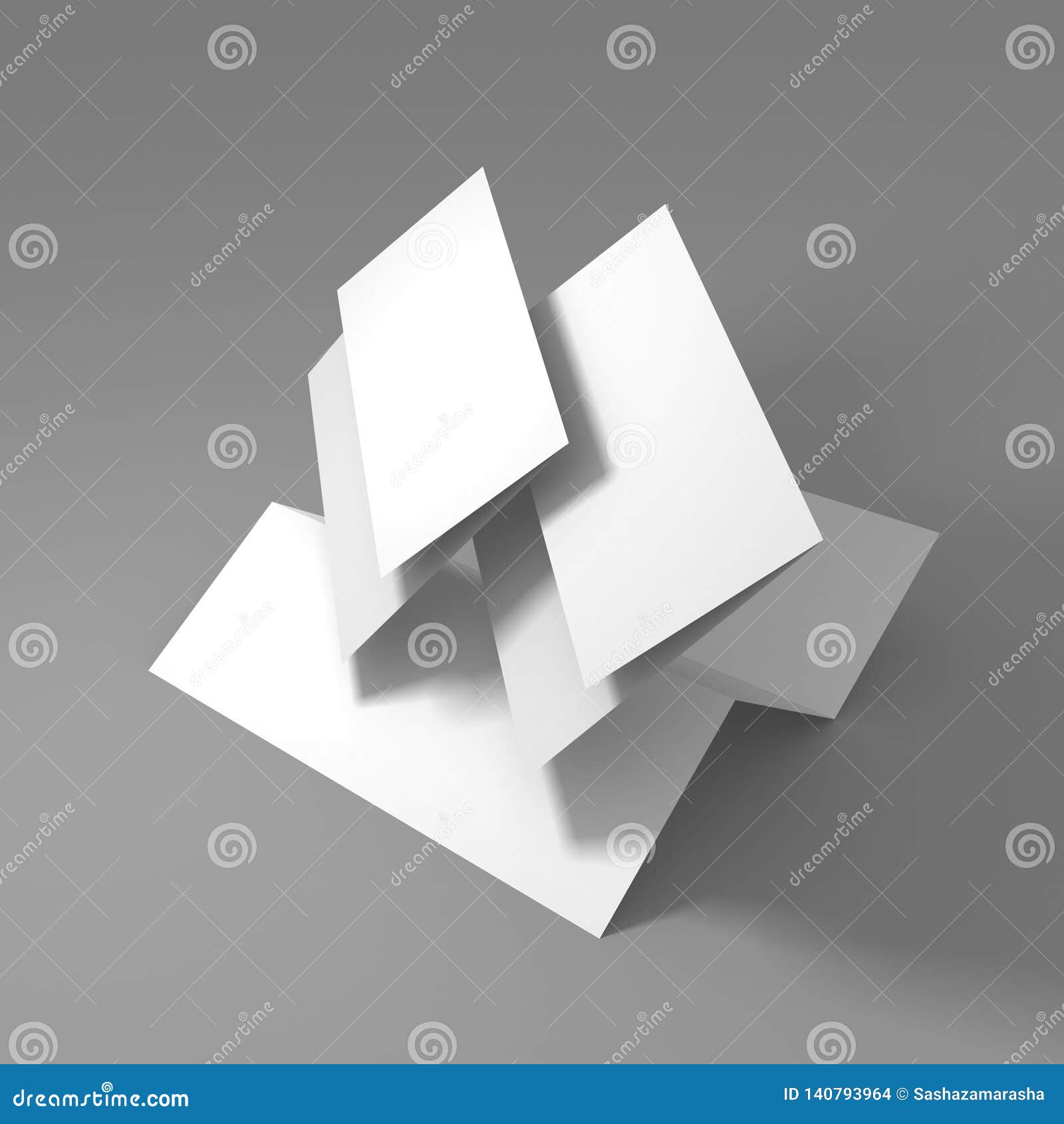 Blank White Folder Brochure Template Mockup Stock Illustration ...