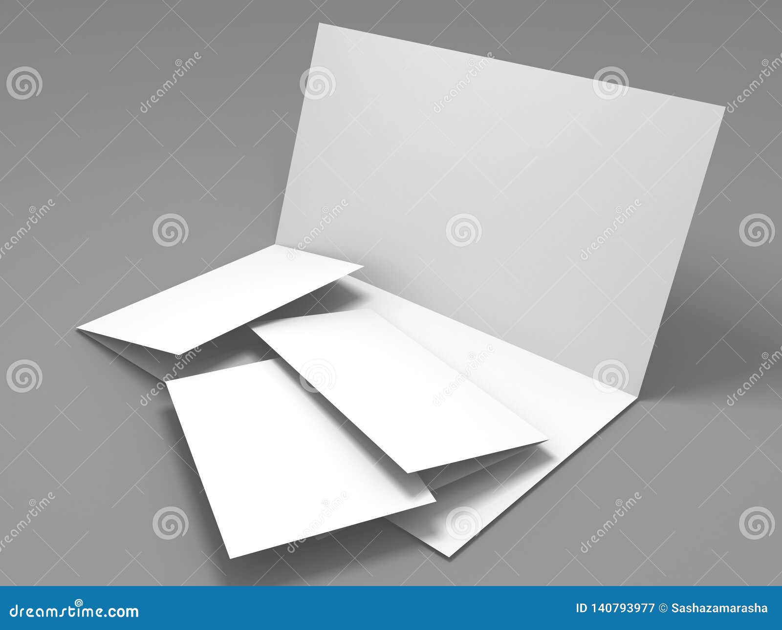 Blank White Folder Brochure Template Mockup Stock Illustration ...