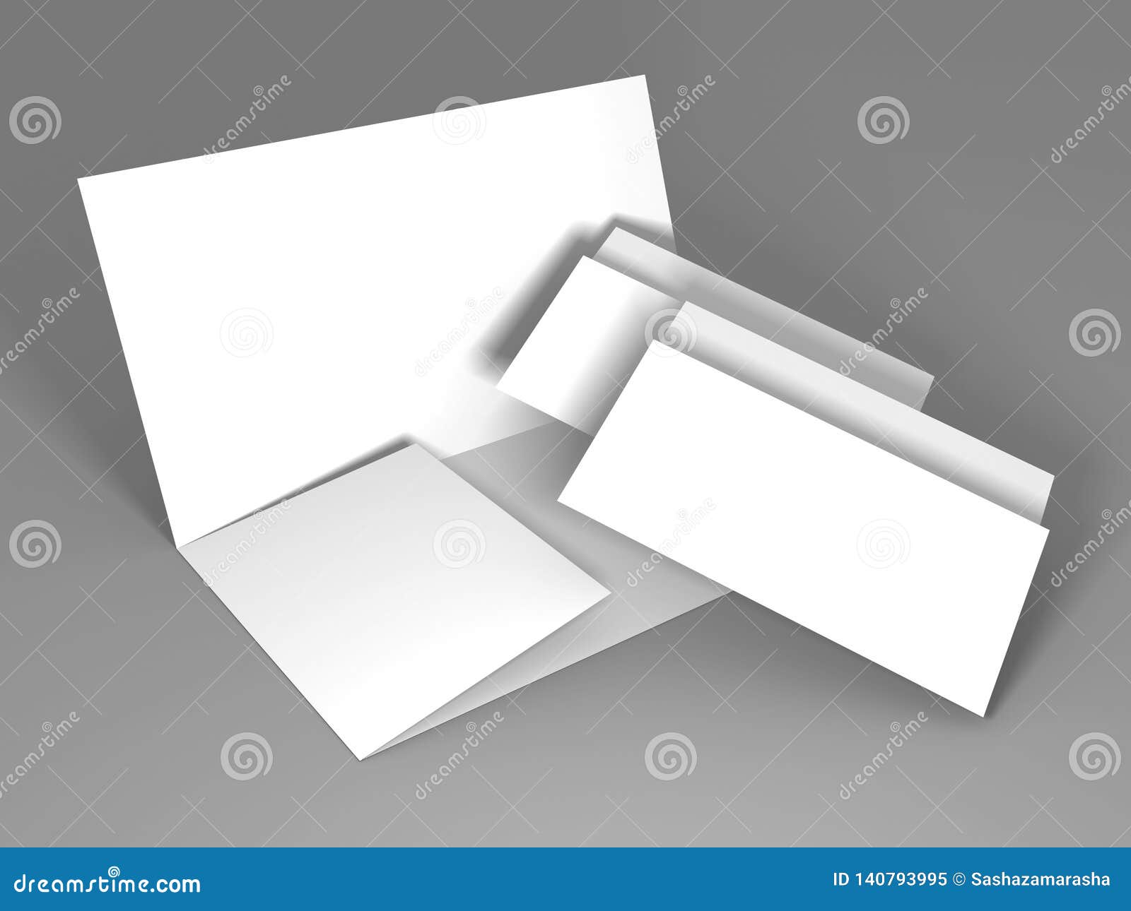 Blank White Folder Brochure Template Mockup Stock Illustration ...