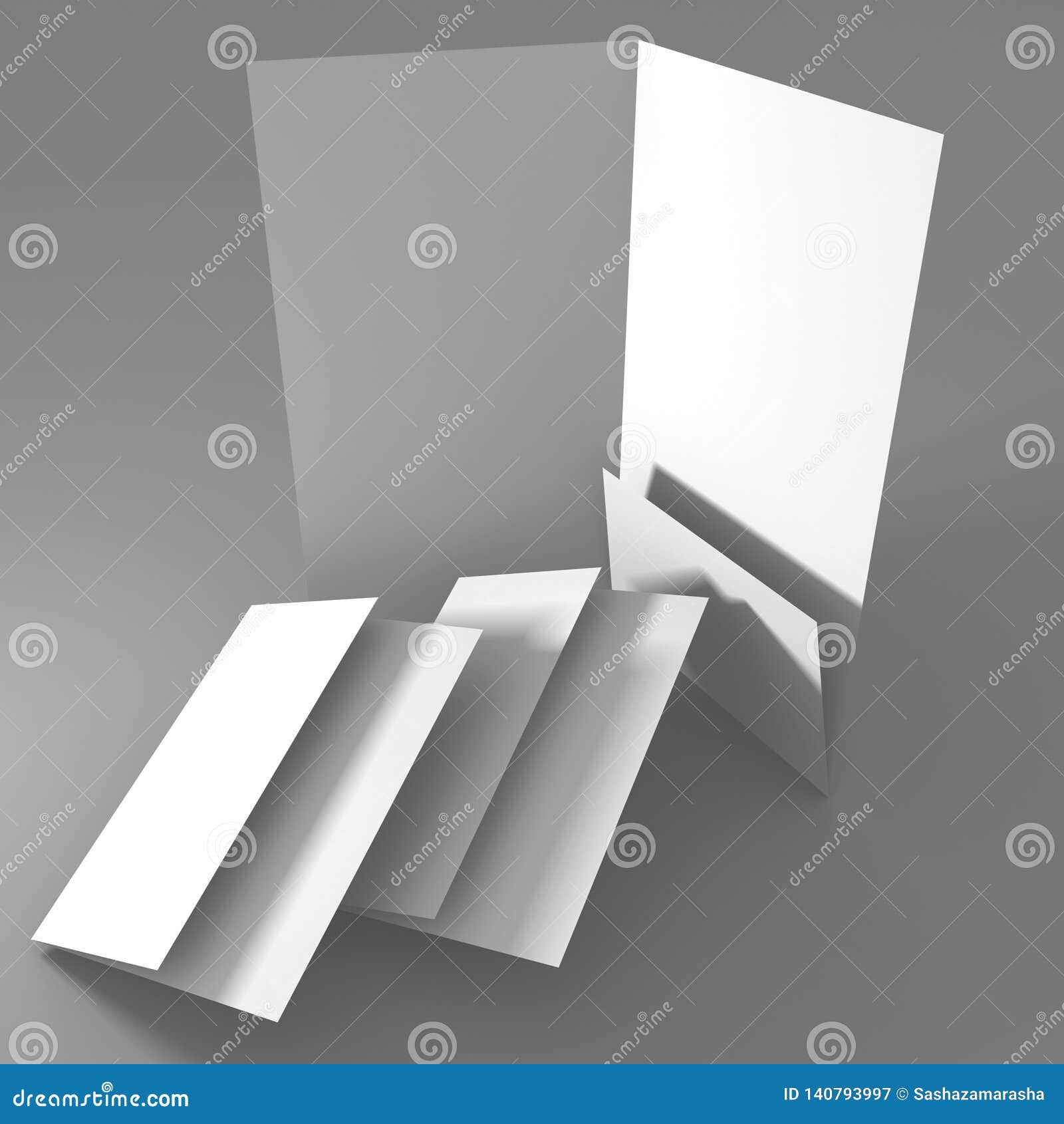Blank White Folder Brochure Template Mockup Stock Illustration ...