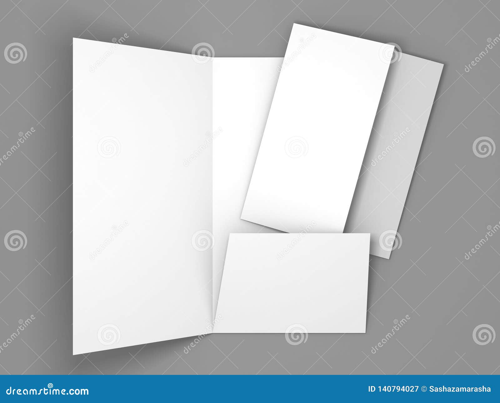 Blank White Folder Brochure Template Mockup Stock Illustration ...
