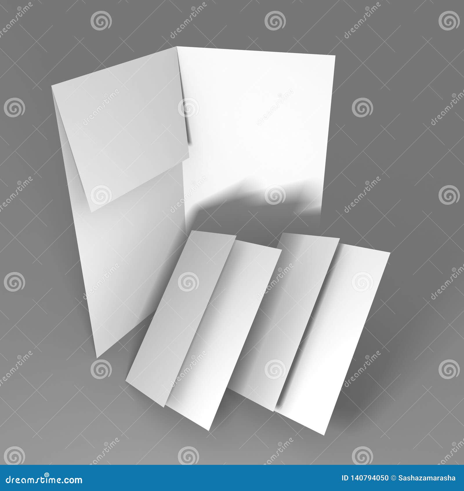 Blank White Folder Brochure Template Mockup Stock Illustration ...