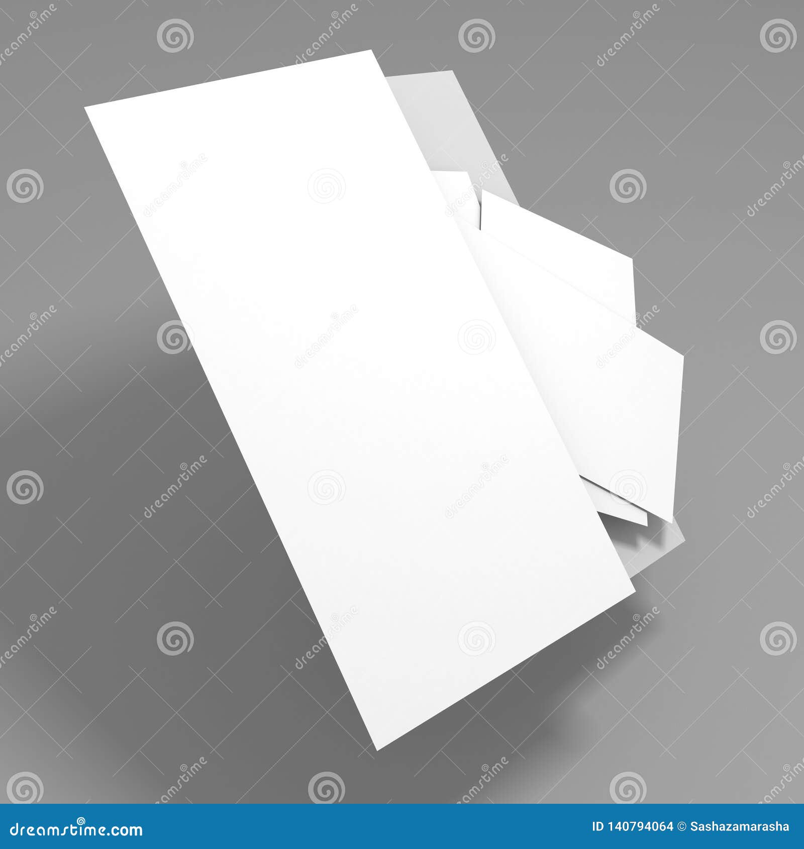 Blank White Folder Brochure Template Mockup Stock Illustration ...