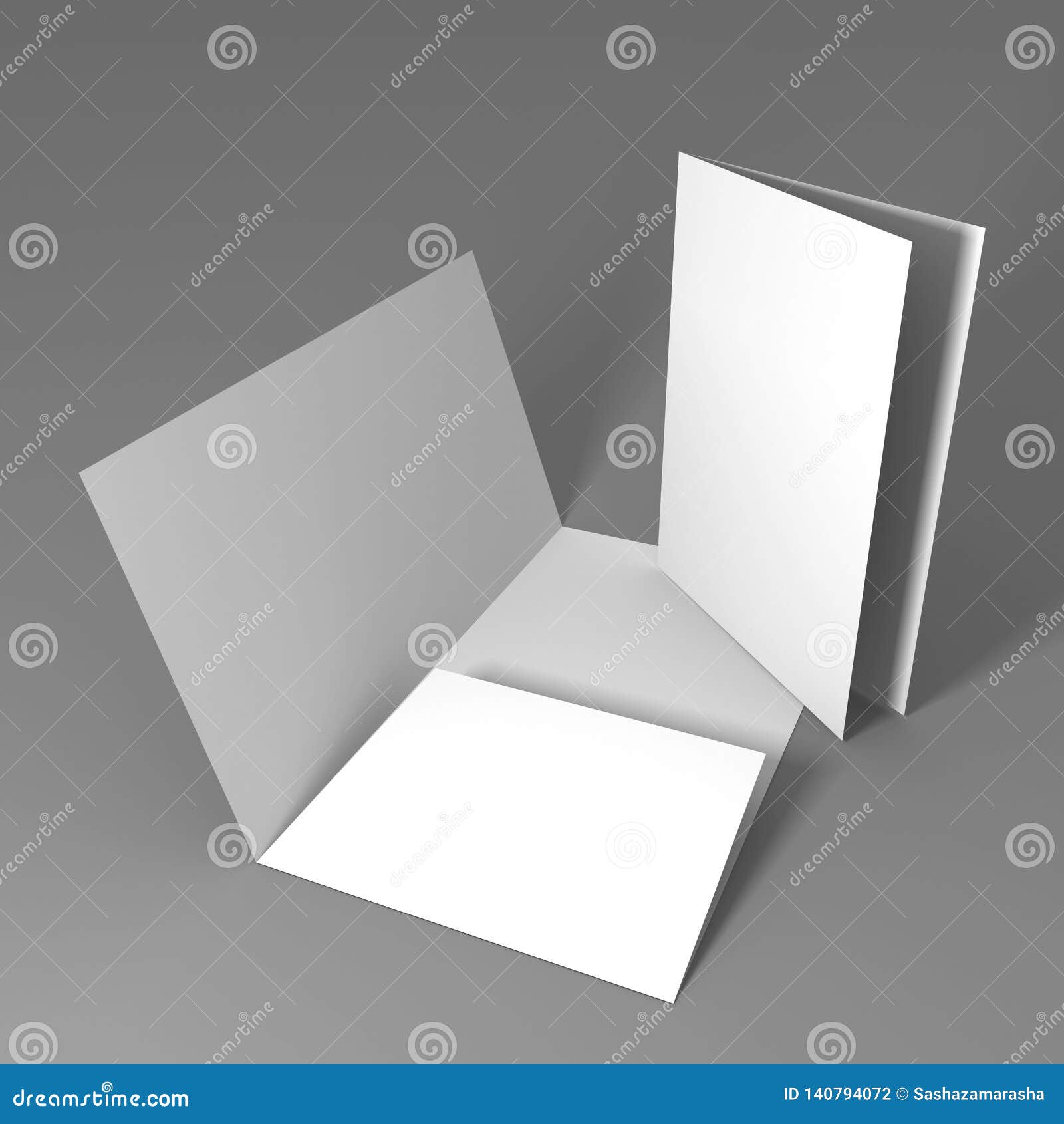 Blank White Folder Brochure Template Mockup Stock Illustration ...