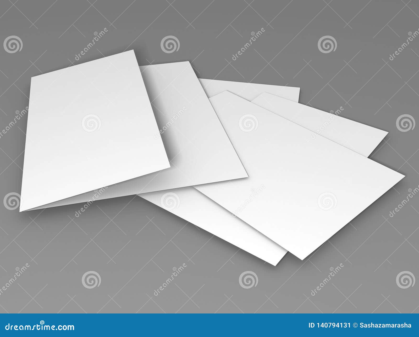 Blank White Folder Brochure Template Mockup Stock Illustration ...