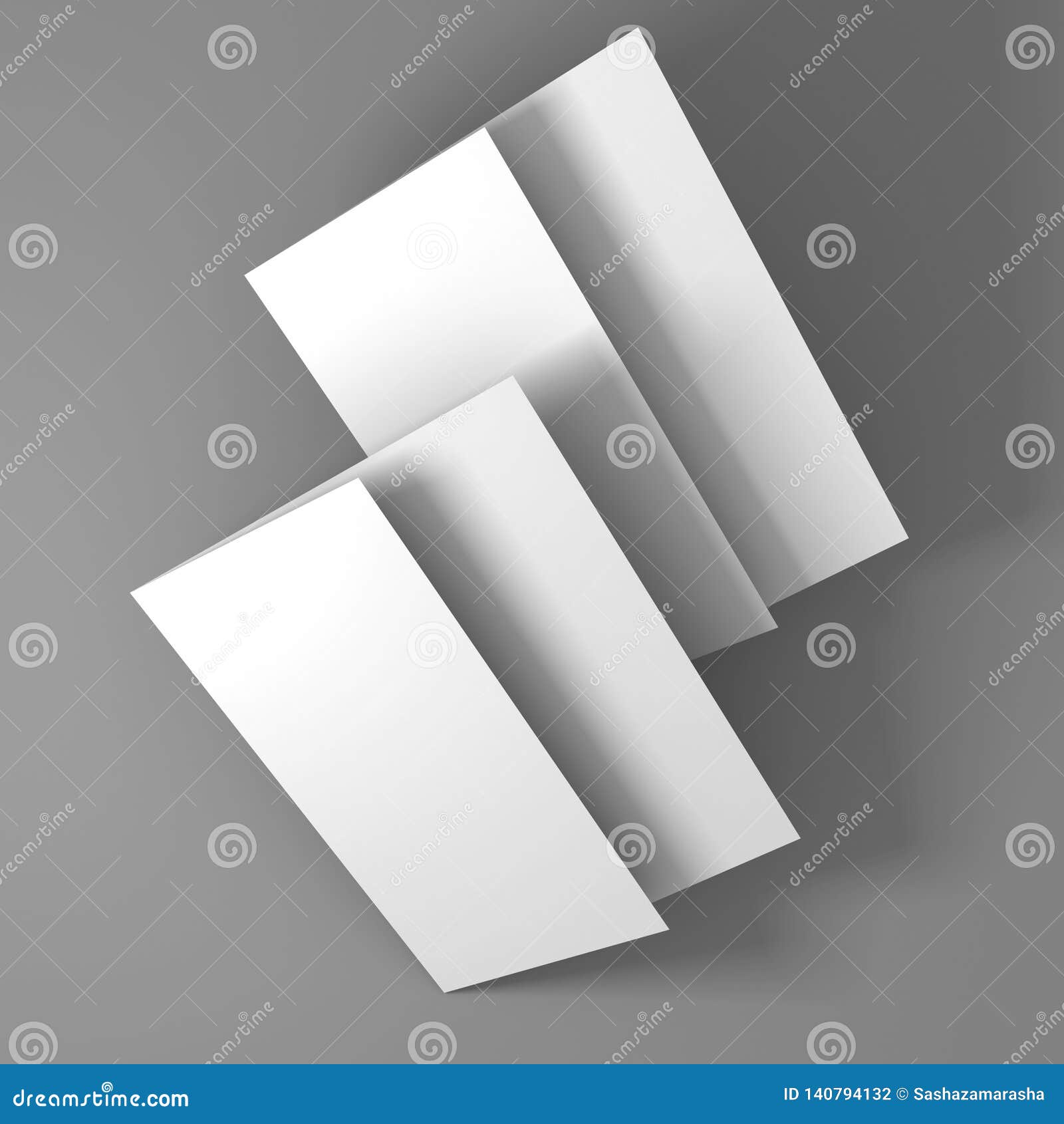 Blank White Folder Brochure Template Mockup Stock Illustration ...