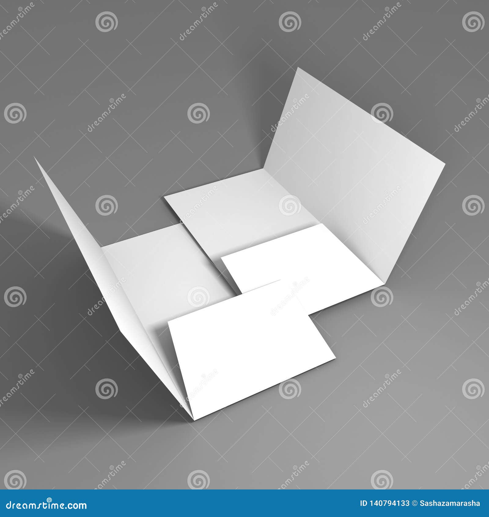 Blank White Folder Brochure Template Mockup Stock Illustration ...
