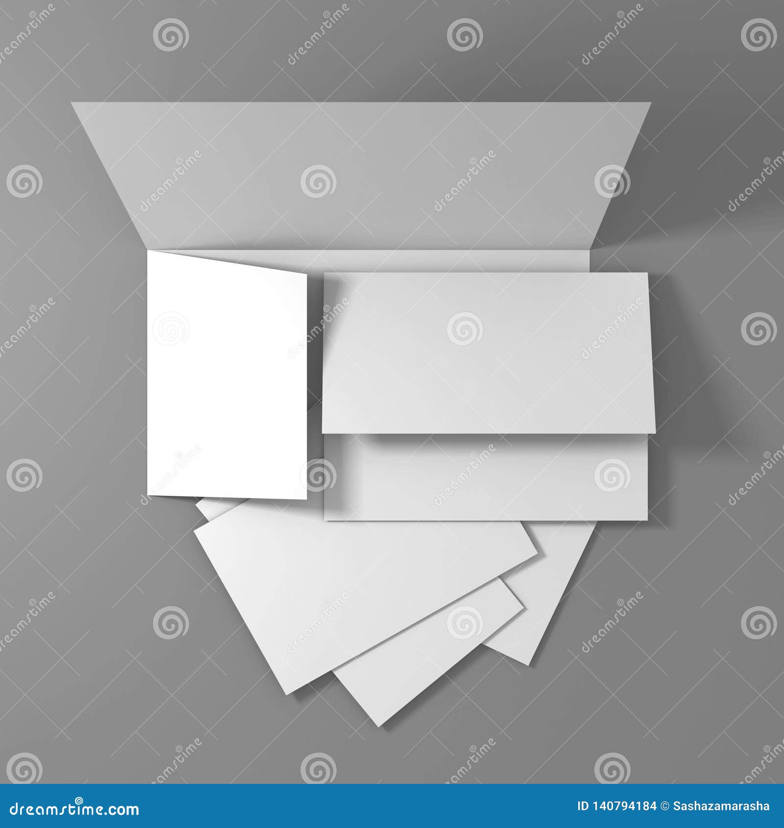 Blank White Folder Brochure Template Mockup Stock Illustration ...