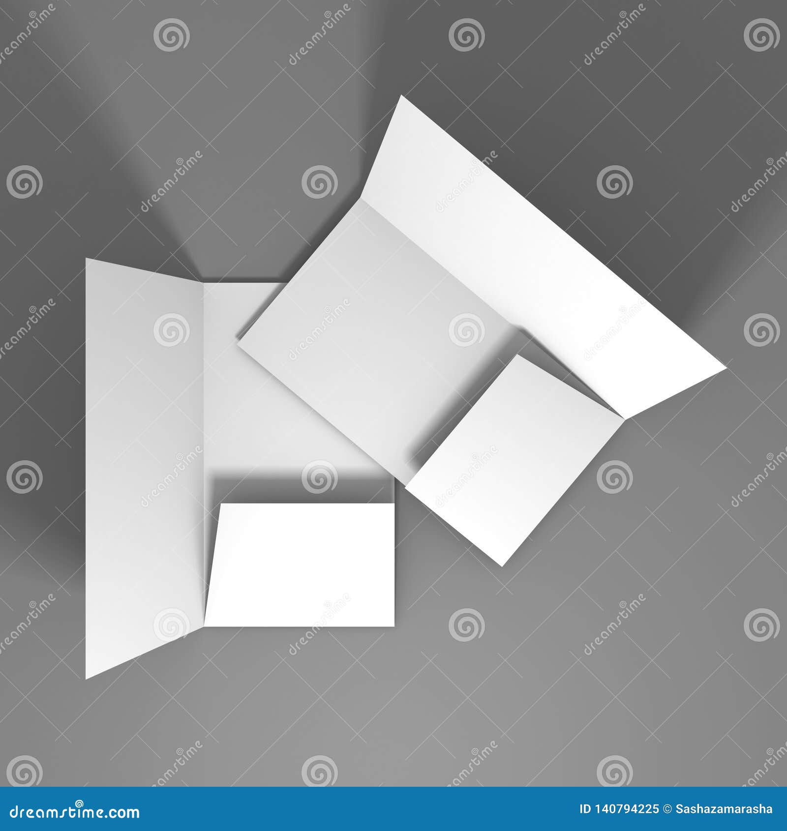 Blank White Folder Brochure Template Mockup Stock Illustration ...