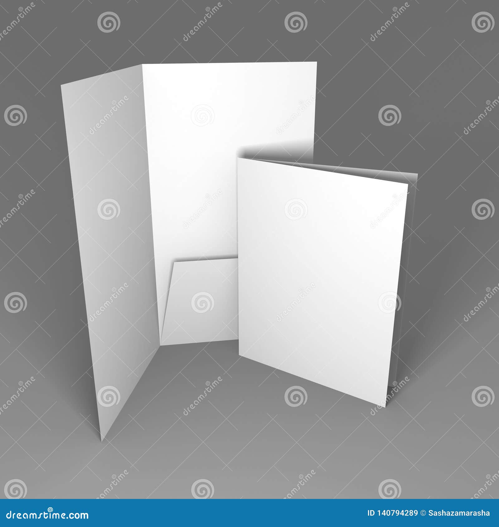 Blank White Folder Brochure Template Mockup Stock Illustration ...