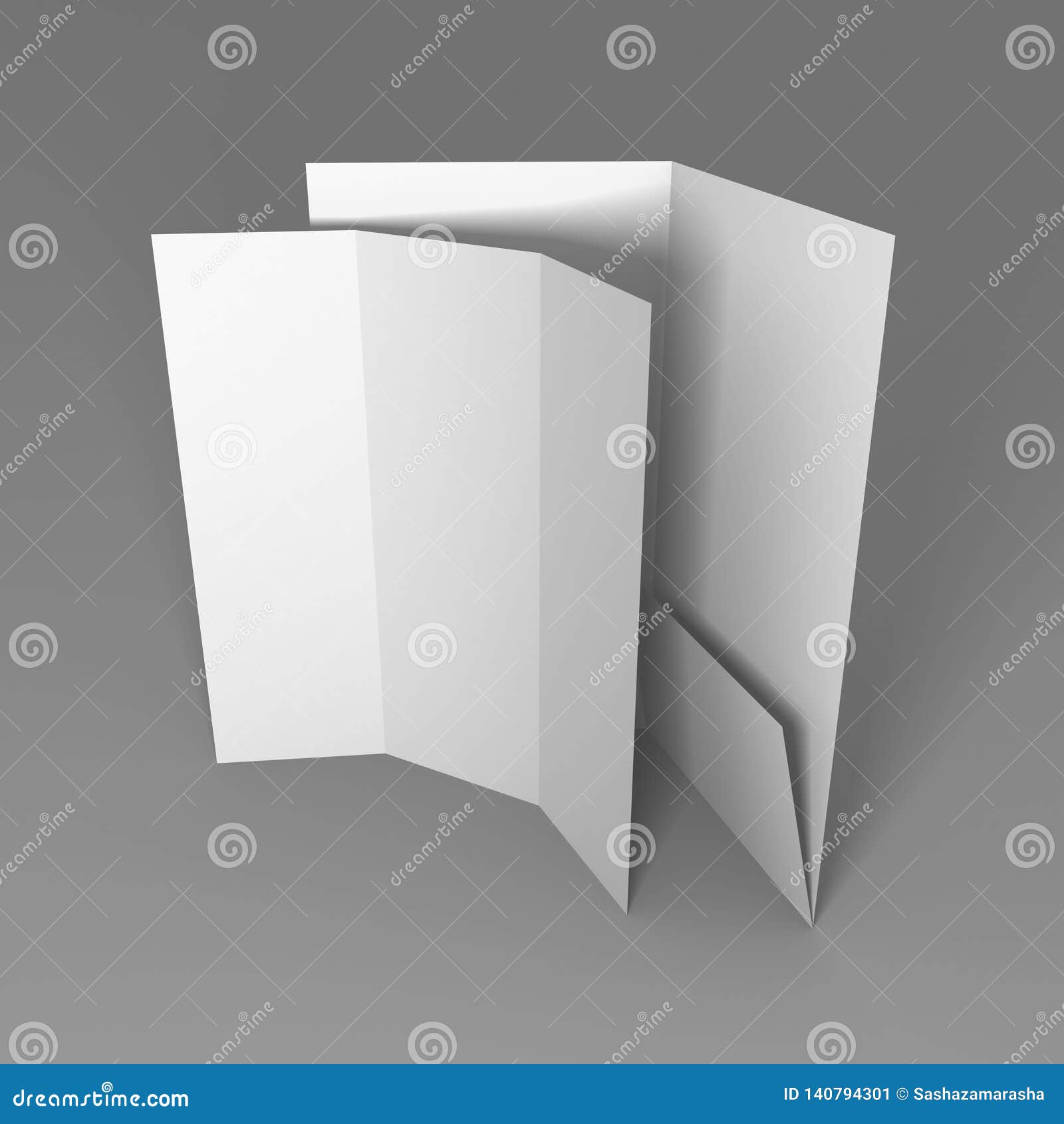 Blank White Folder Brochure Template Mockup Stock Illustration ...