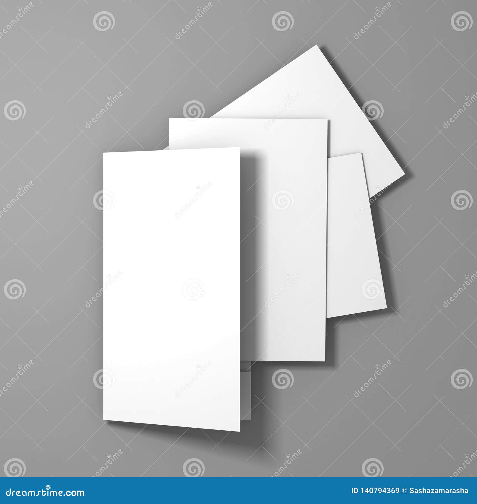 Blank White Folder Brochure Template Mockup Stock Illustration ...