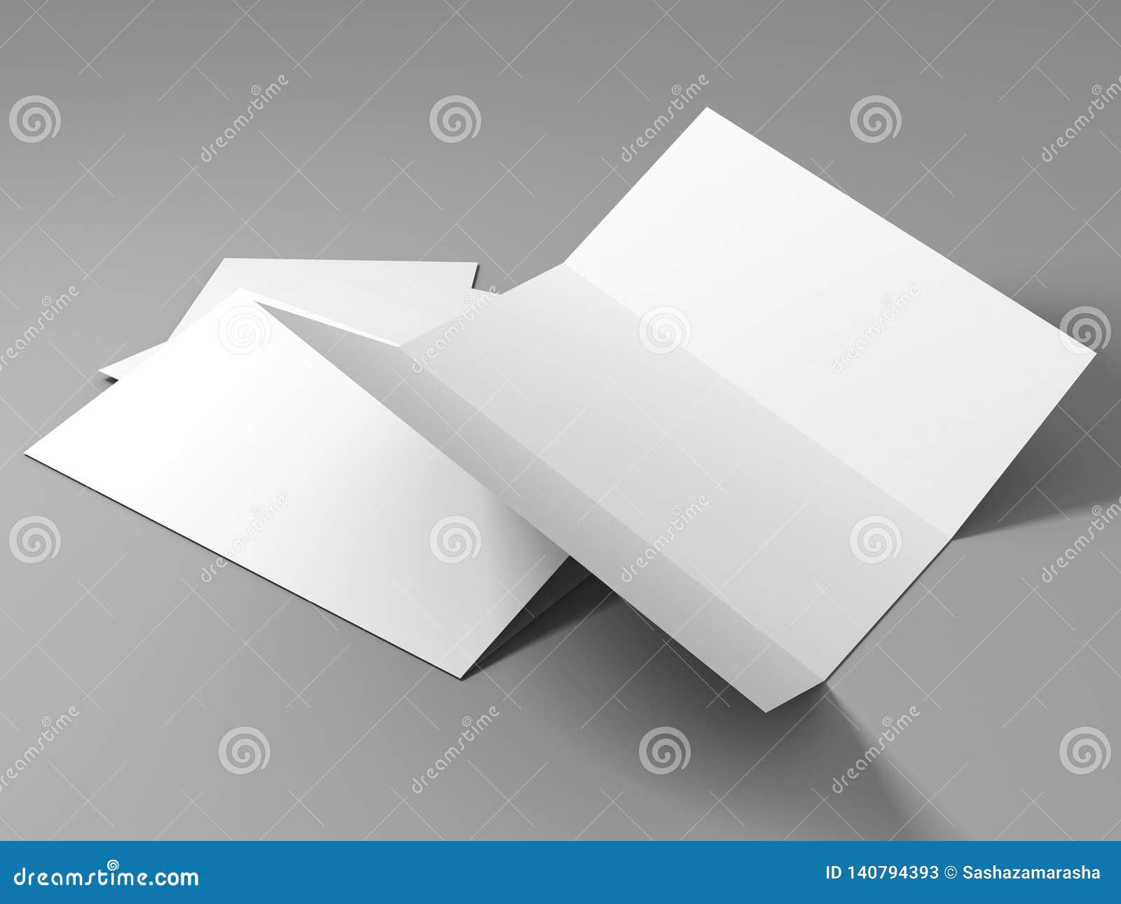 Blank White Folder Brochure Template Mockup Stock Illustration ...