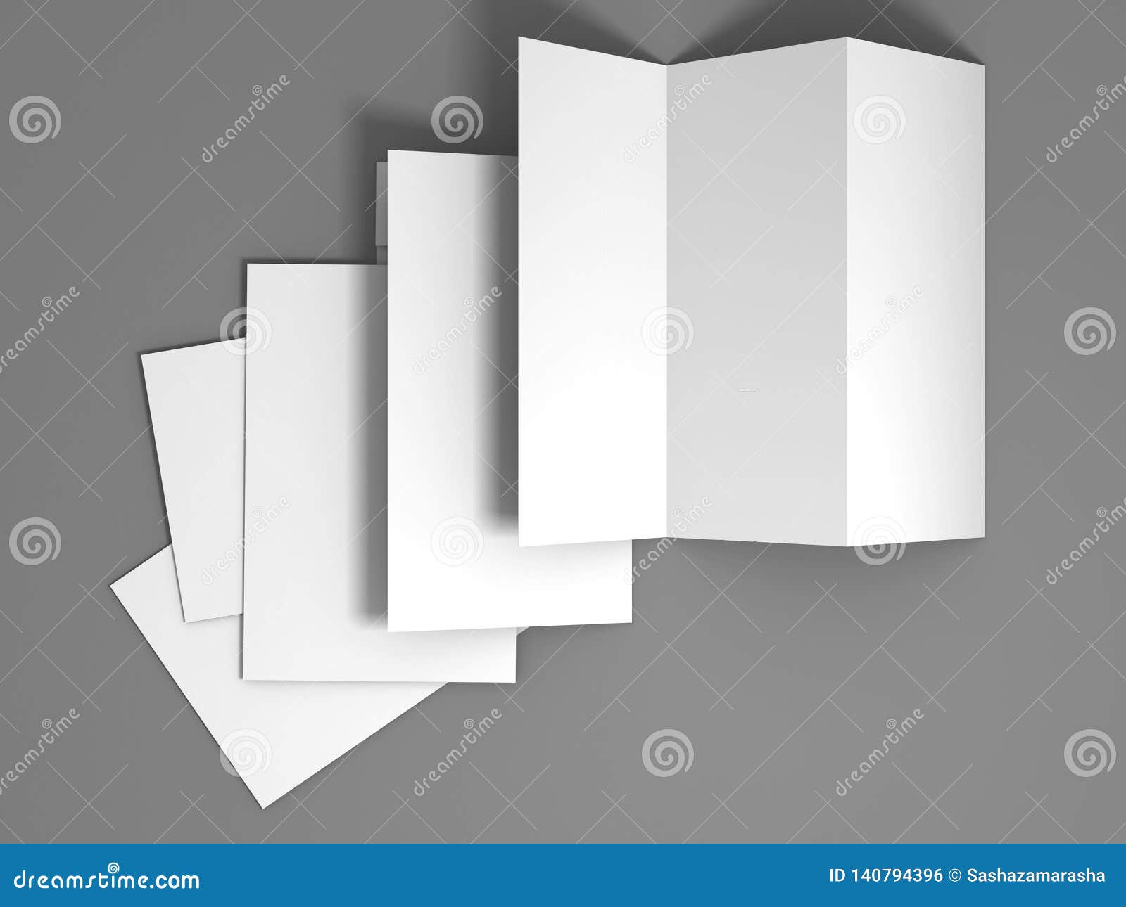 Blank White Folder Brochure Template Mockup Stock Illustration ...