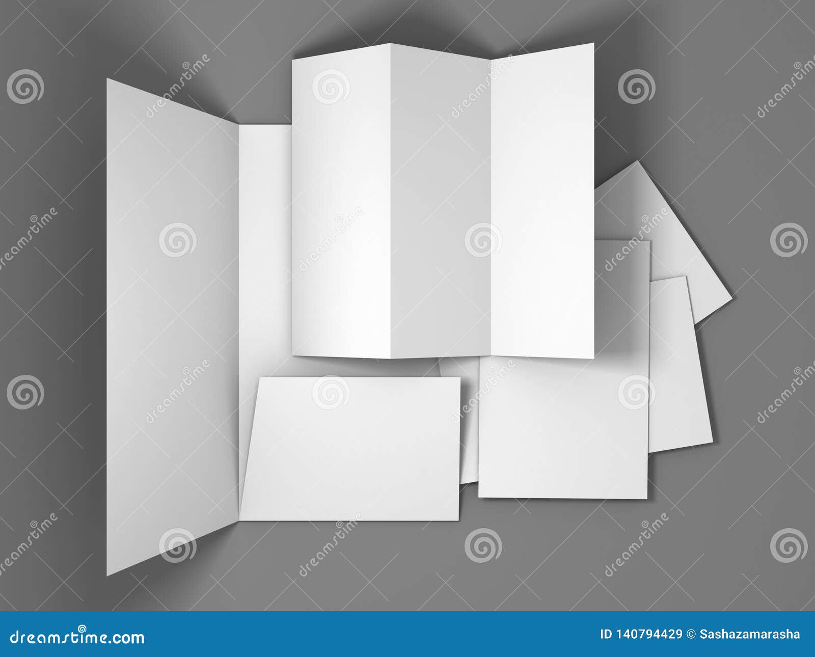 Blank White Folder Brochure Template Mockup Stock Illustration ...