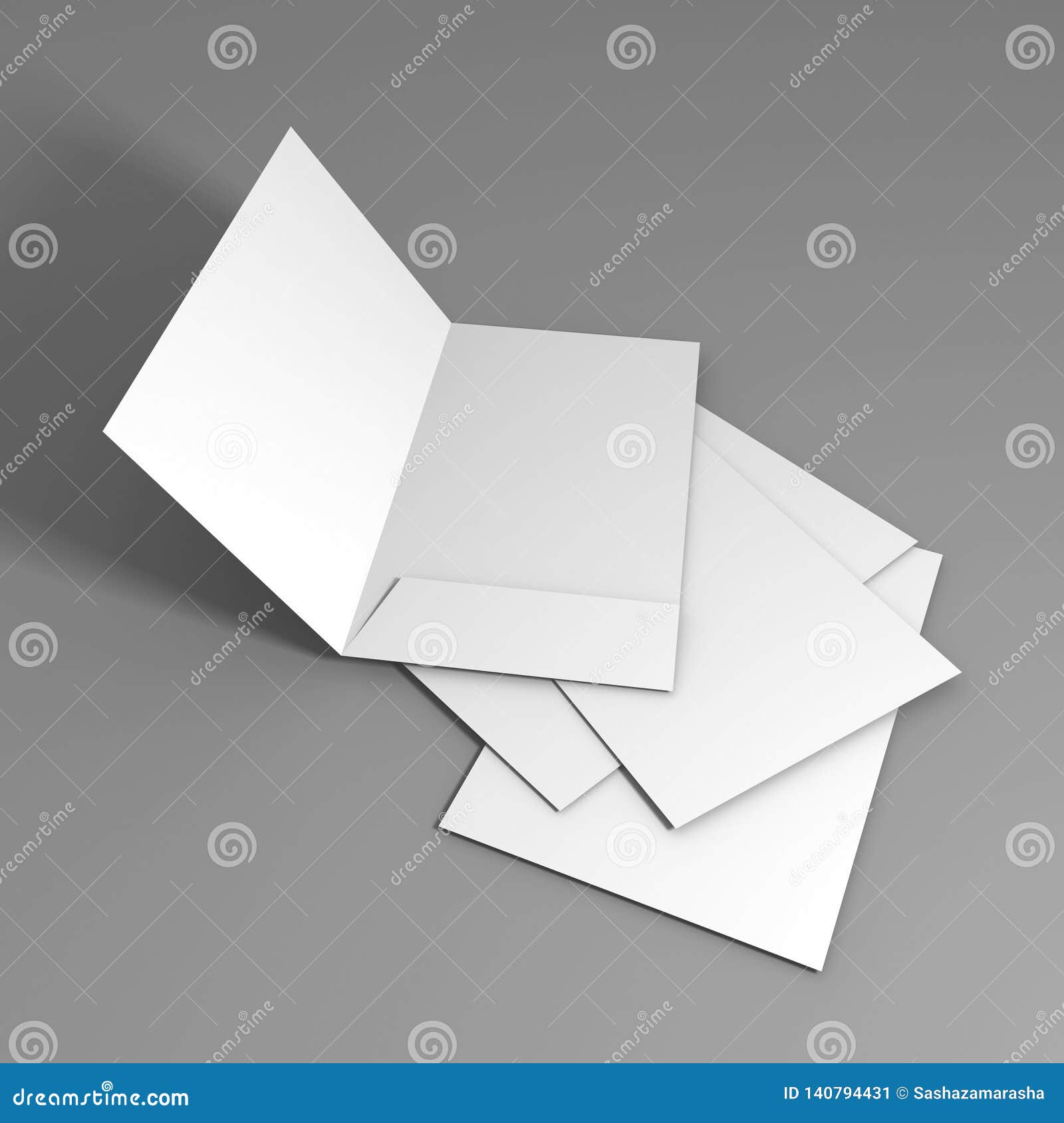 Blank White Folder Brochure Template Mockup Stock Illustration ...