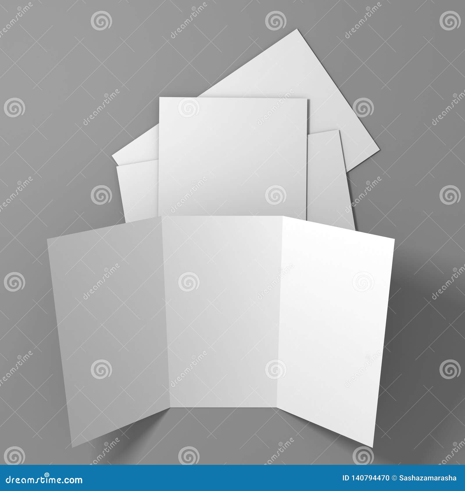 Blank White Folder Brochure Template Mockup Stock Illustration ...