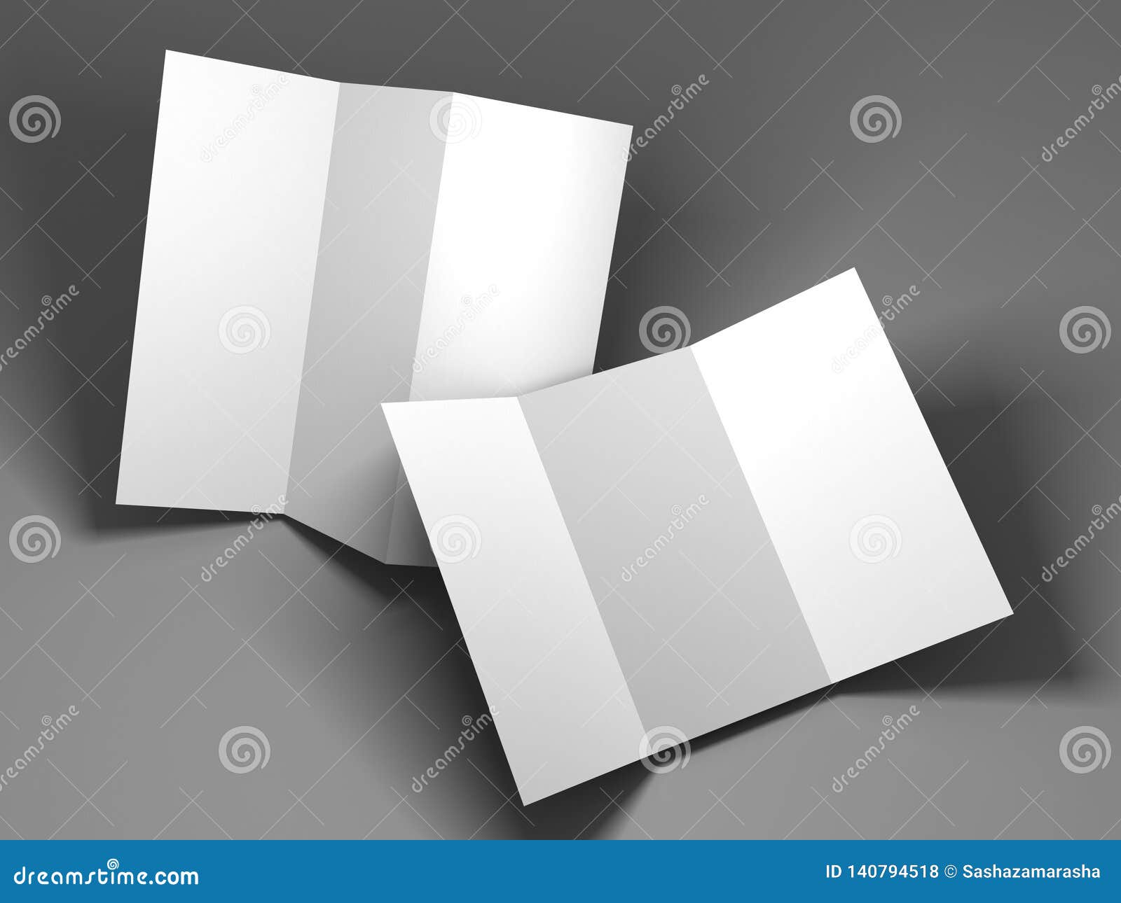 Blank White Folder Brochure Template Mockup Stock Illustration ...